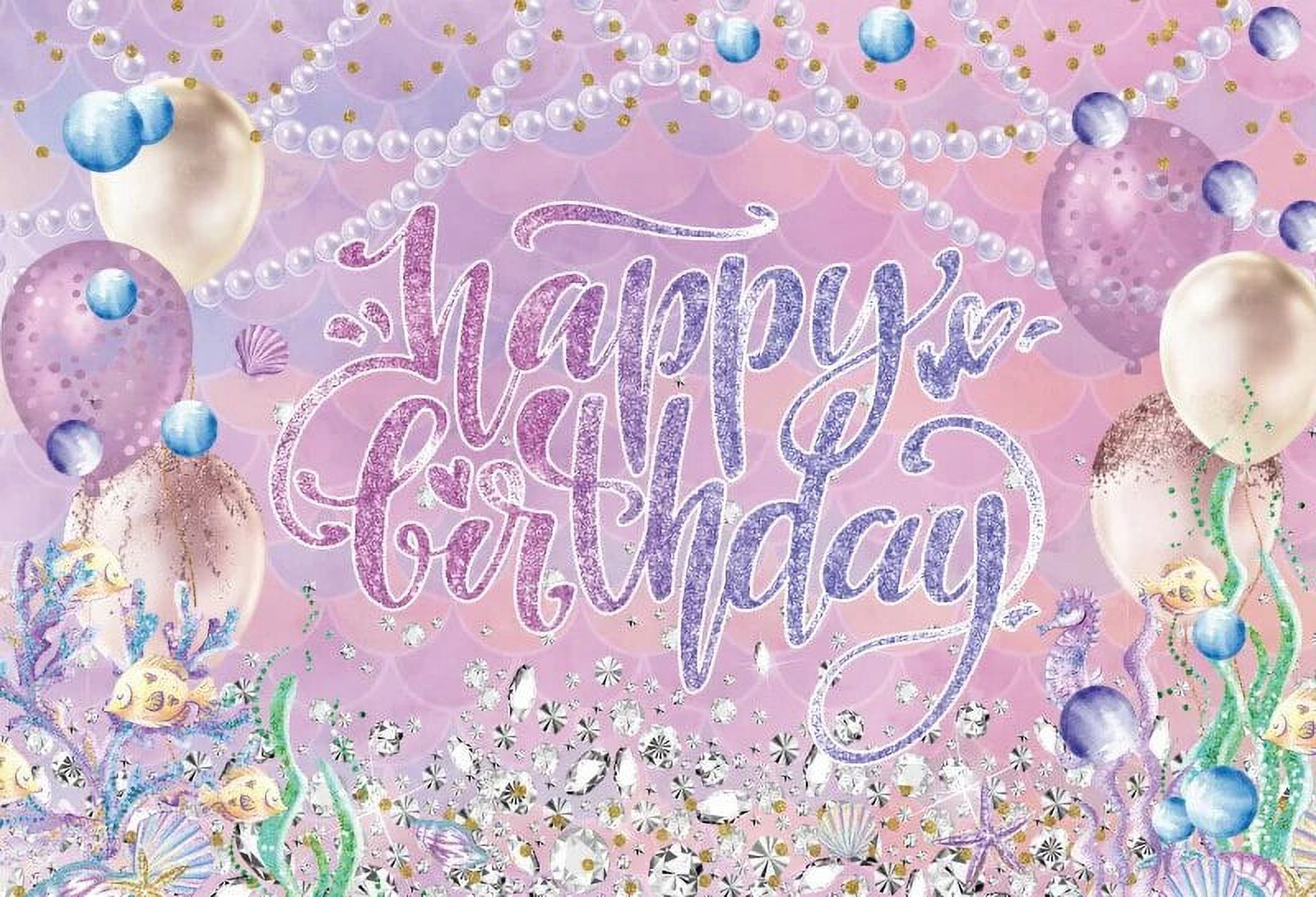 Glitter Mermaid Scales Birthday Backdrop Under The Sea Baby Shower ...