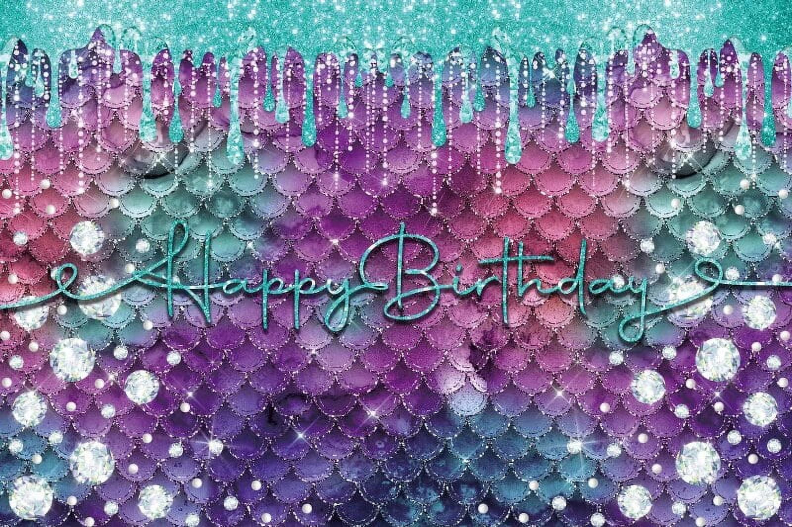 Glitter Mermaid Scales Birthday Backdrop Under The Sea Baby Shower ...