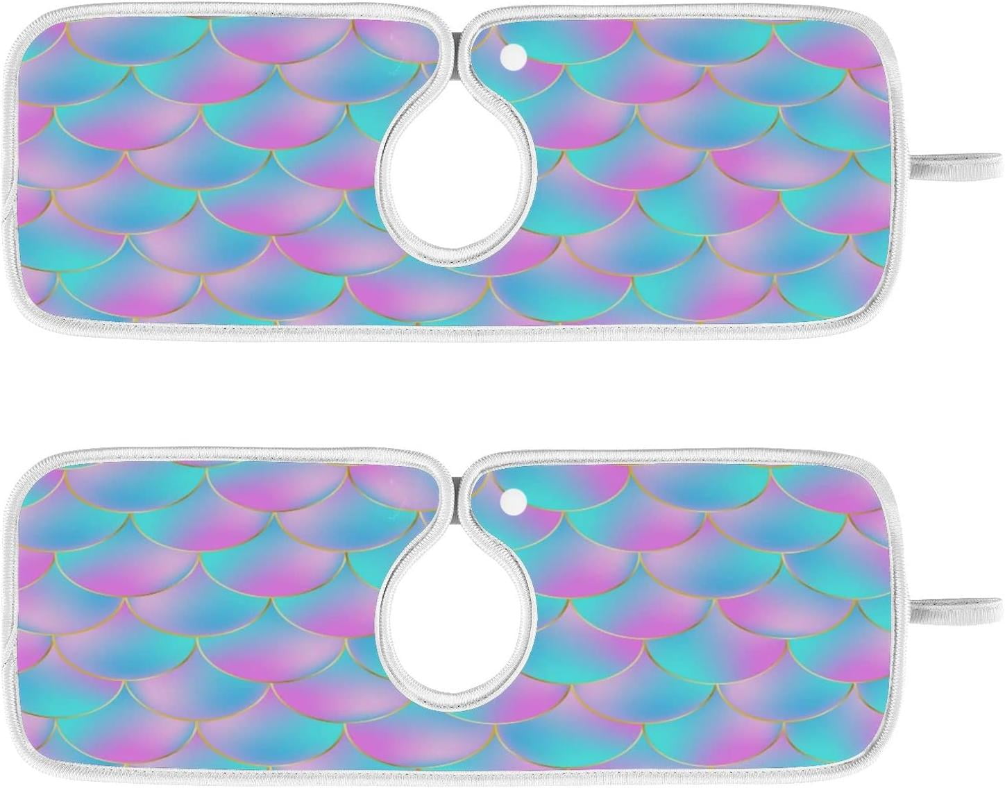 Glitter Mermaid Scales Sink Splash Guard for Faucet 2 Packs Faucet ...