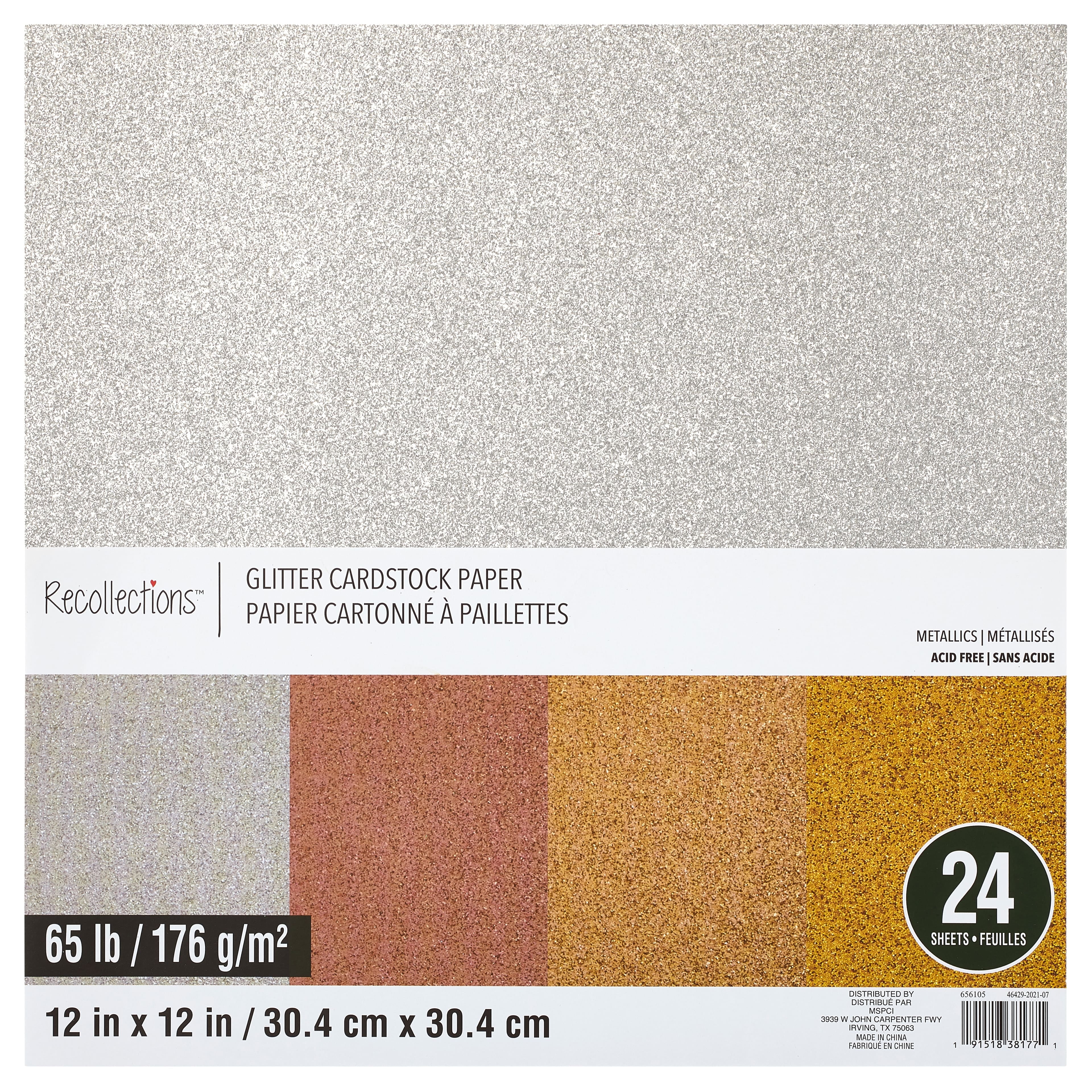 Glitter Metallic Cardstock Paper Pad by Recollections - 12" x 12 ...