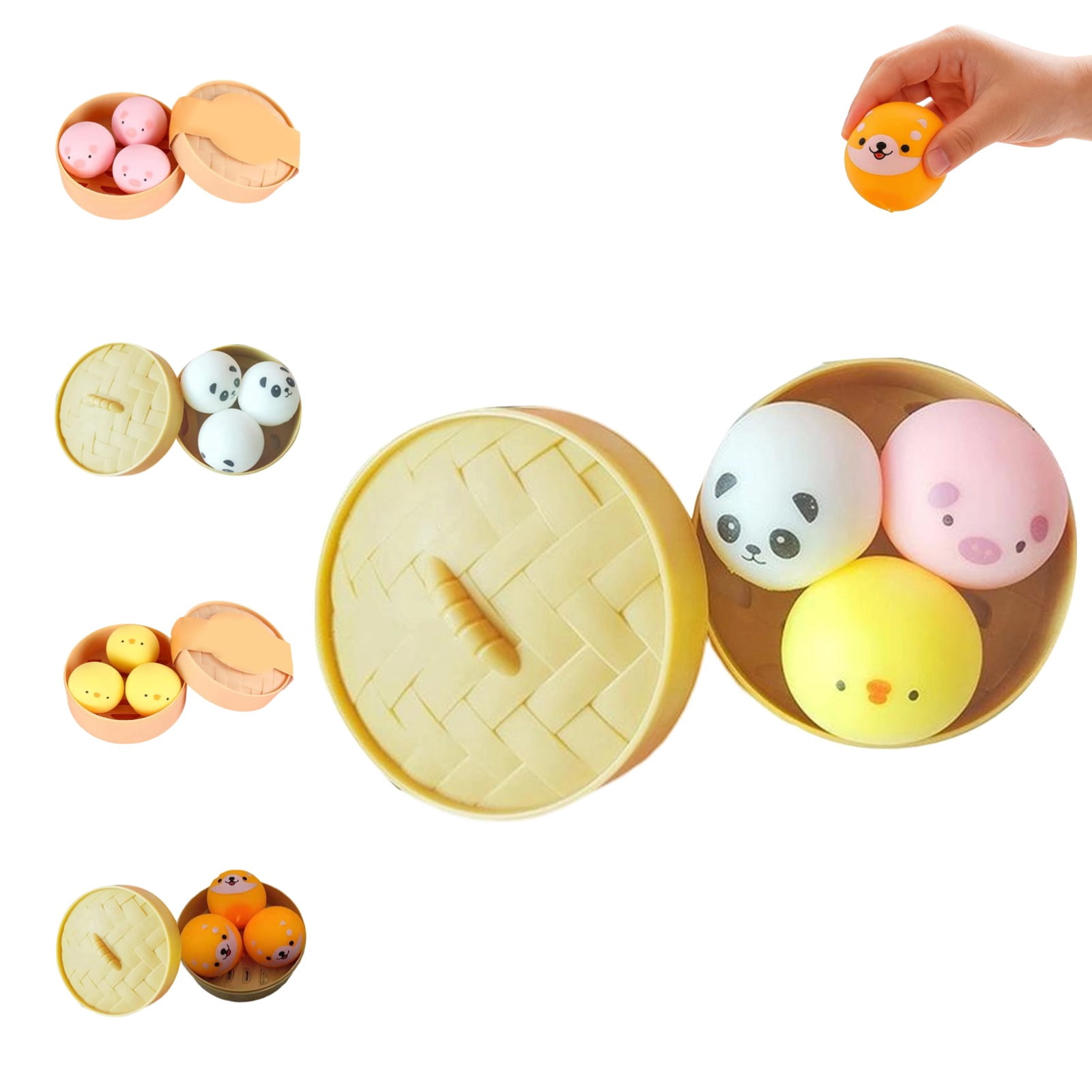 Glitter Mini Round Animals Dumpling Squishies, Fidget Toys Adults ...