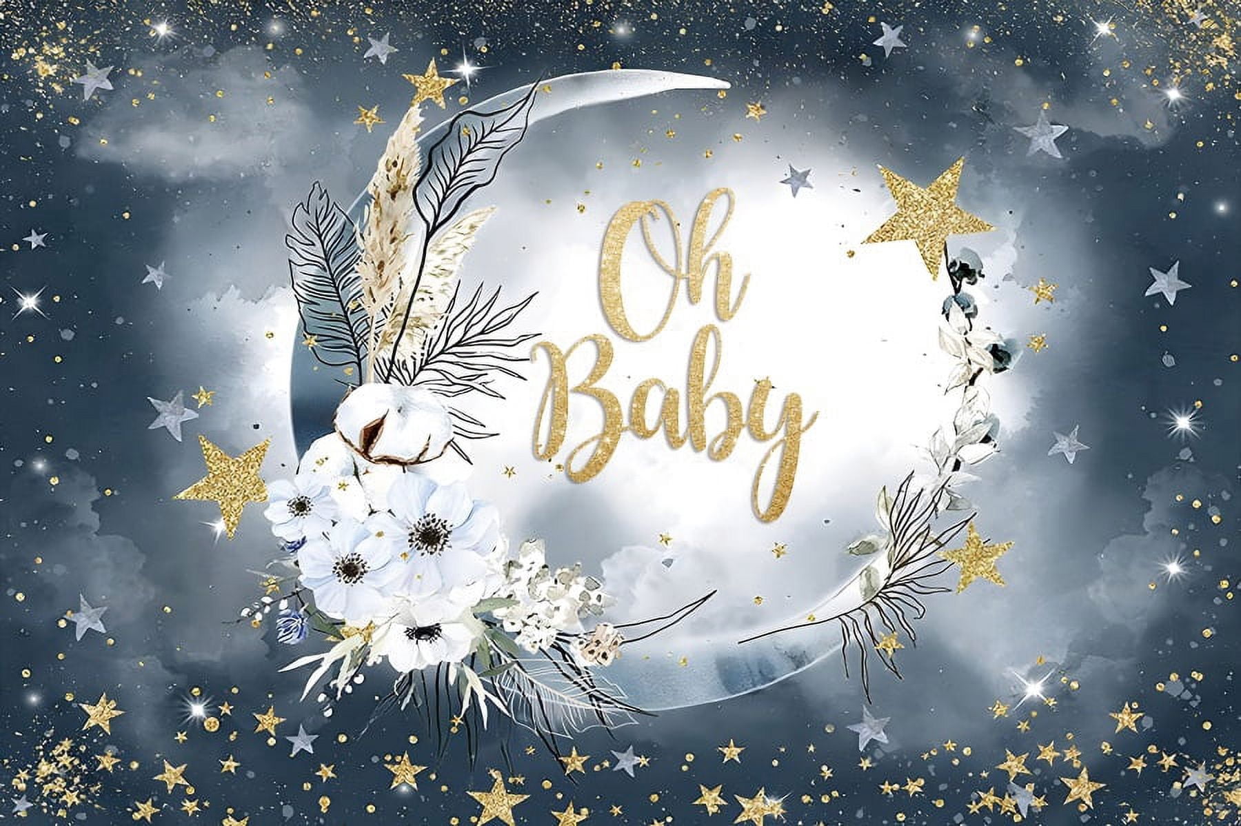 Glitter Moon Baby Shower Backdrop s Clound Newborn Kids Birthday ...