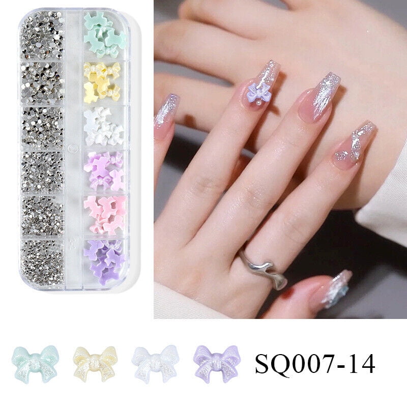 Glitter Nail Art Rhinestones Flatback Crystals Gems 3D Nails Decoration ...