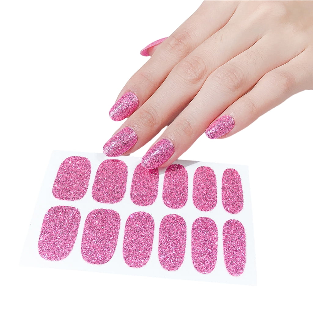 Glitter Nail Wraps for Women Nail Polish Strips Self Adhesive Nail ...