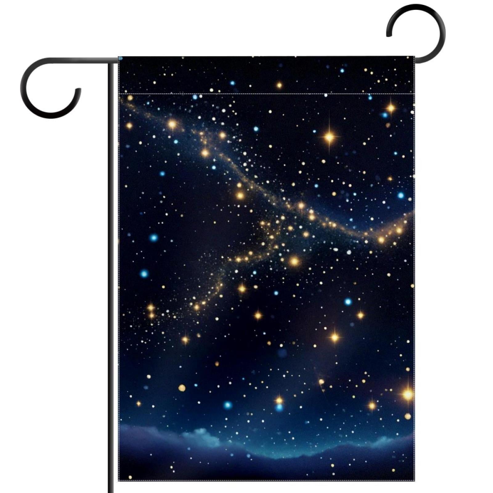 Glitter Night Galaxy Sky Constellation Double Sided Garden Flag ...