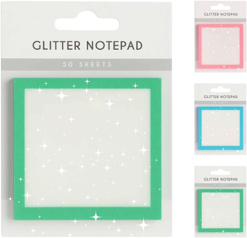 Glitter Notepad Sticky Notes,Cute Self Adhesive Note Memo Pads,Sparkle ...