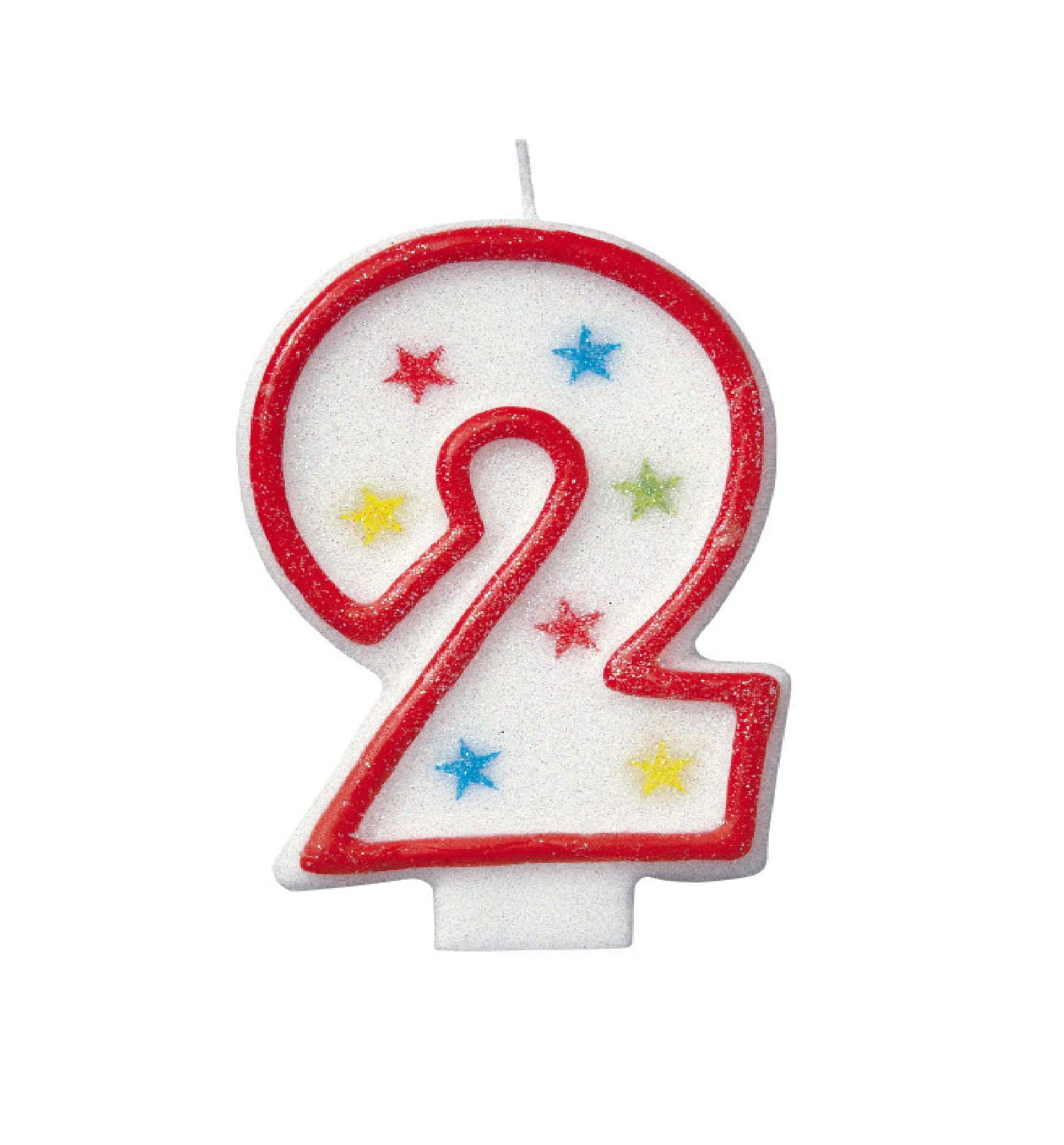 Glitter Number 2 Birthday Candle & Happy Birthday Cake Topper - Walmart.com