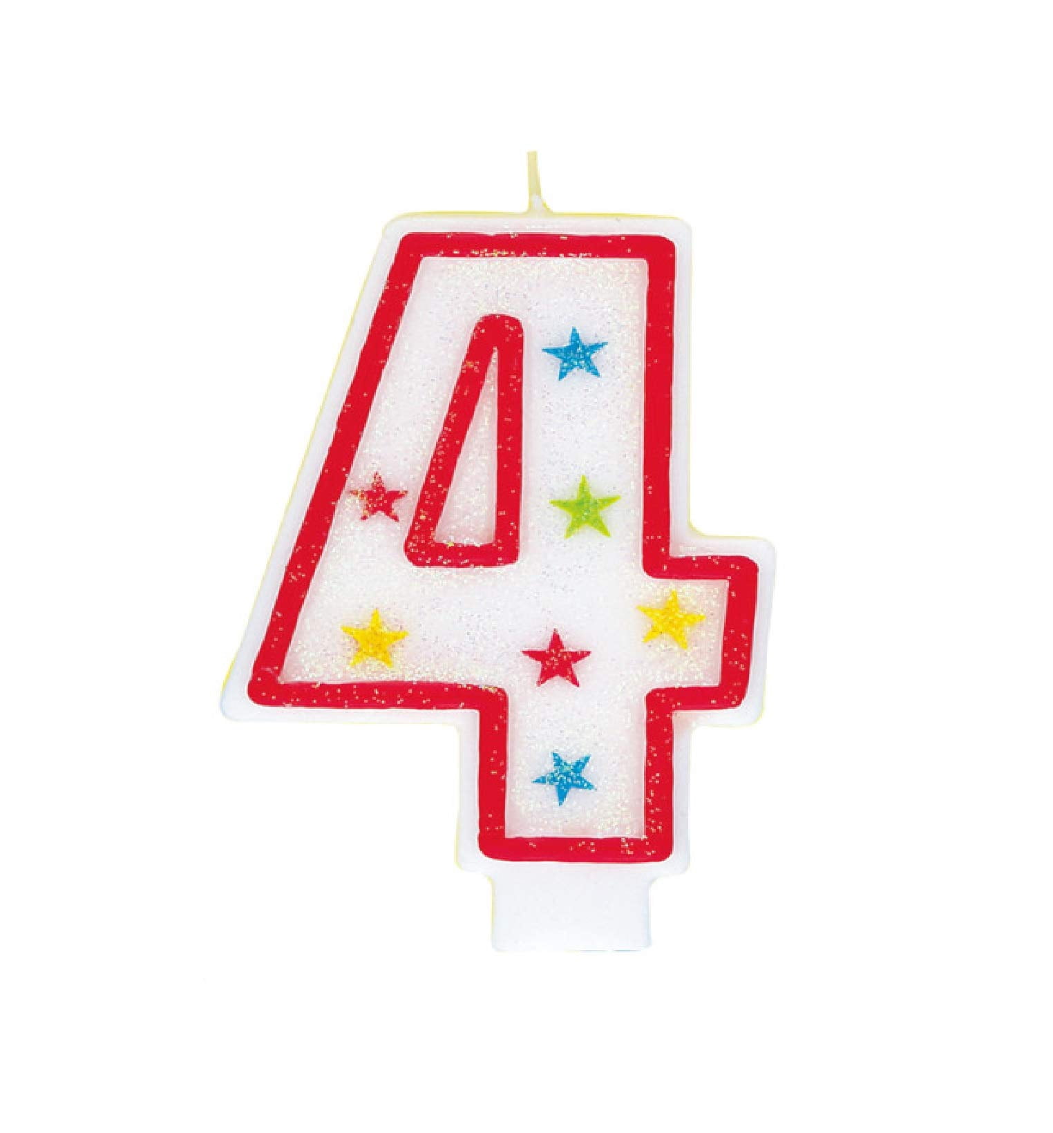 Glitter Number 4 Birthday Candle & Happy Birthday Cake Topper - Walmart.com