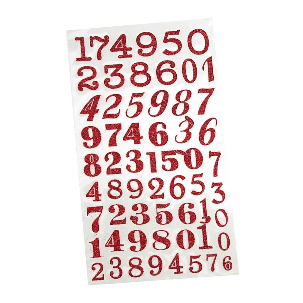 Glitter Number Stickers Three Styles, 3/4-Inch, 60-count, Red - Walmart.com