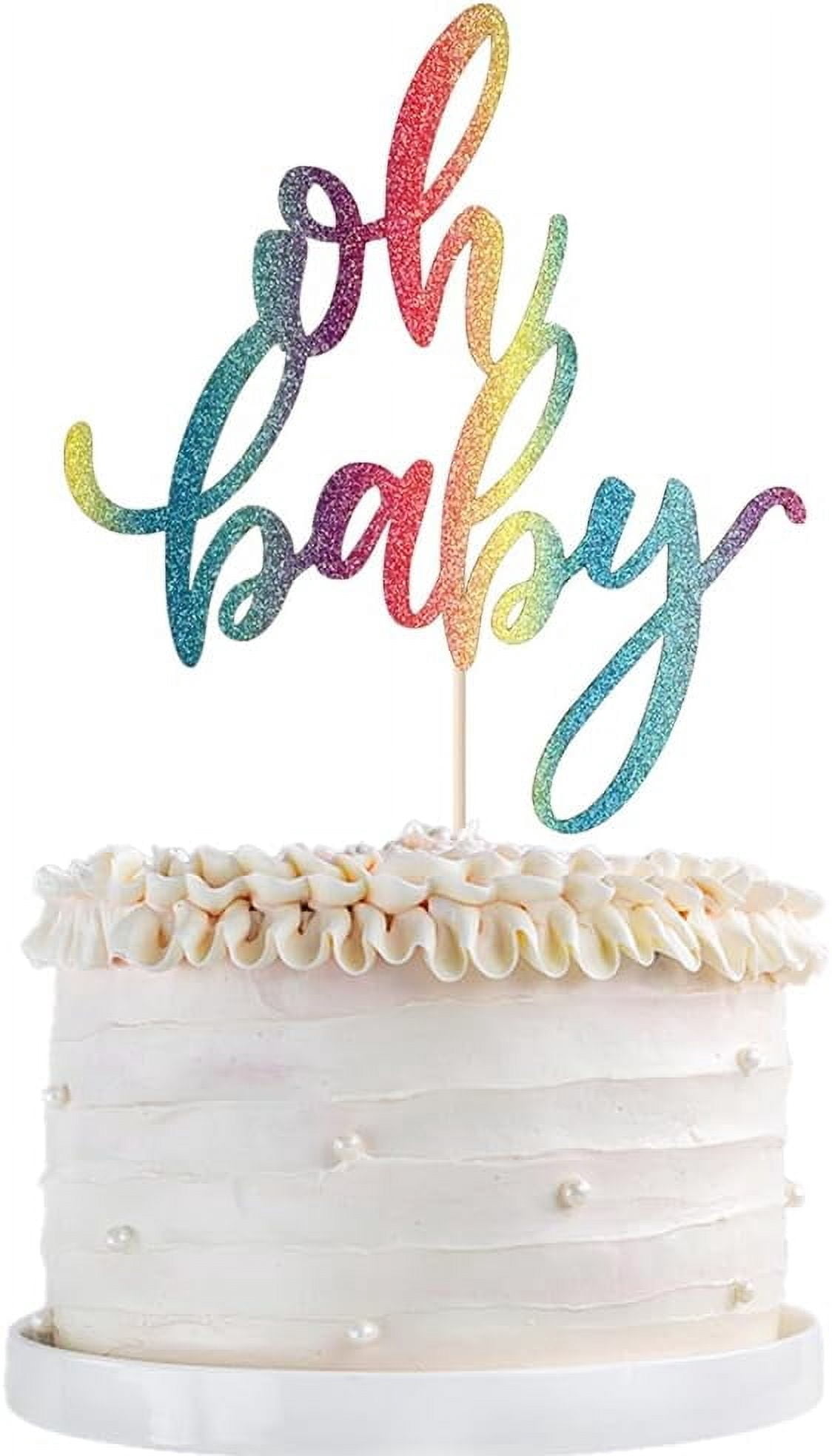Glitter Oh Baby Cake Topper, Baby Party & Baptism Cake Decoration ...