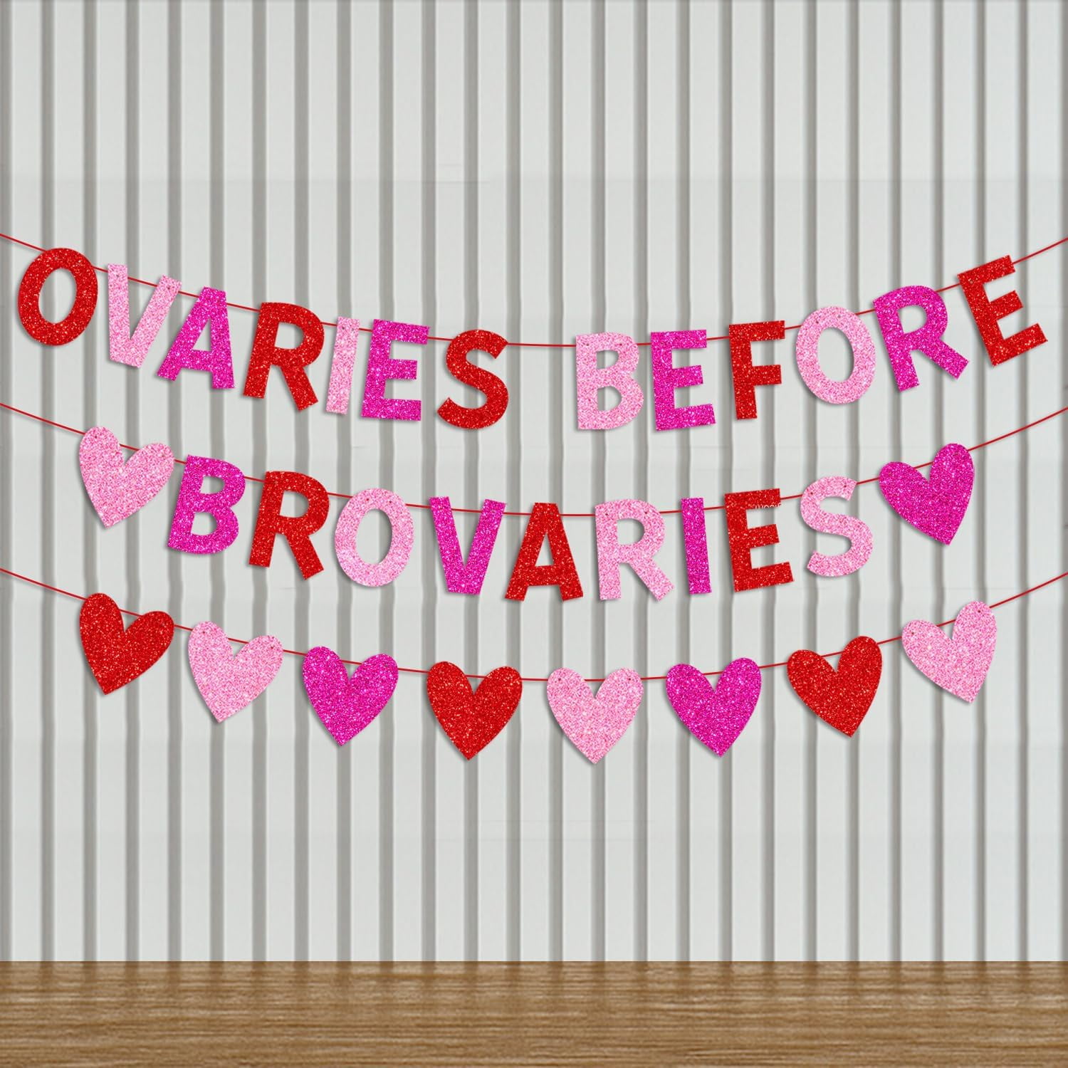 Glitter Ovaries Before Brovaries Banner with Red Pink Rose Hearts for ...
