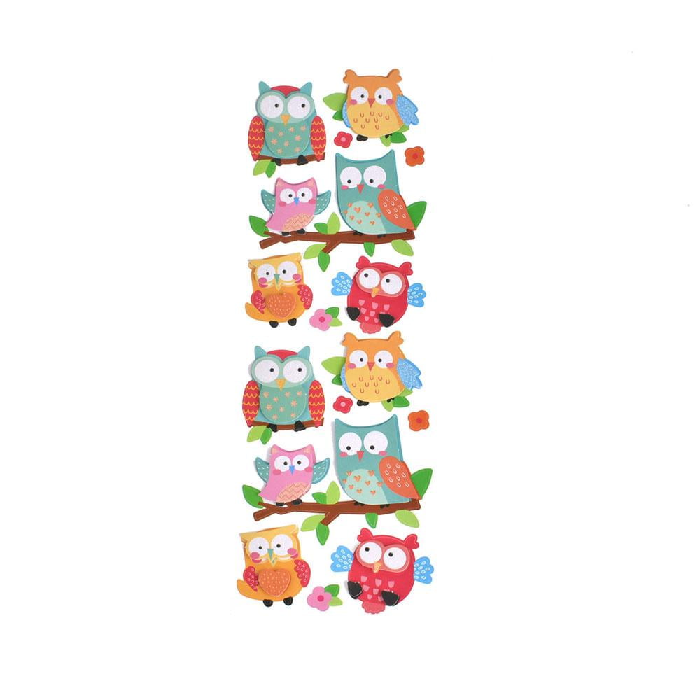 Glitter Owl Paper Craft Stickers, 16-Piece - Walmart.com