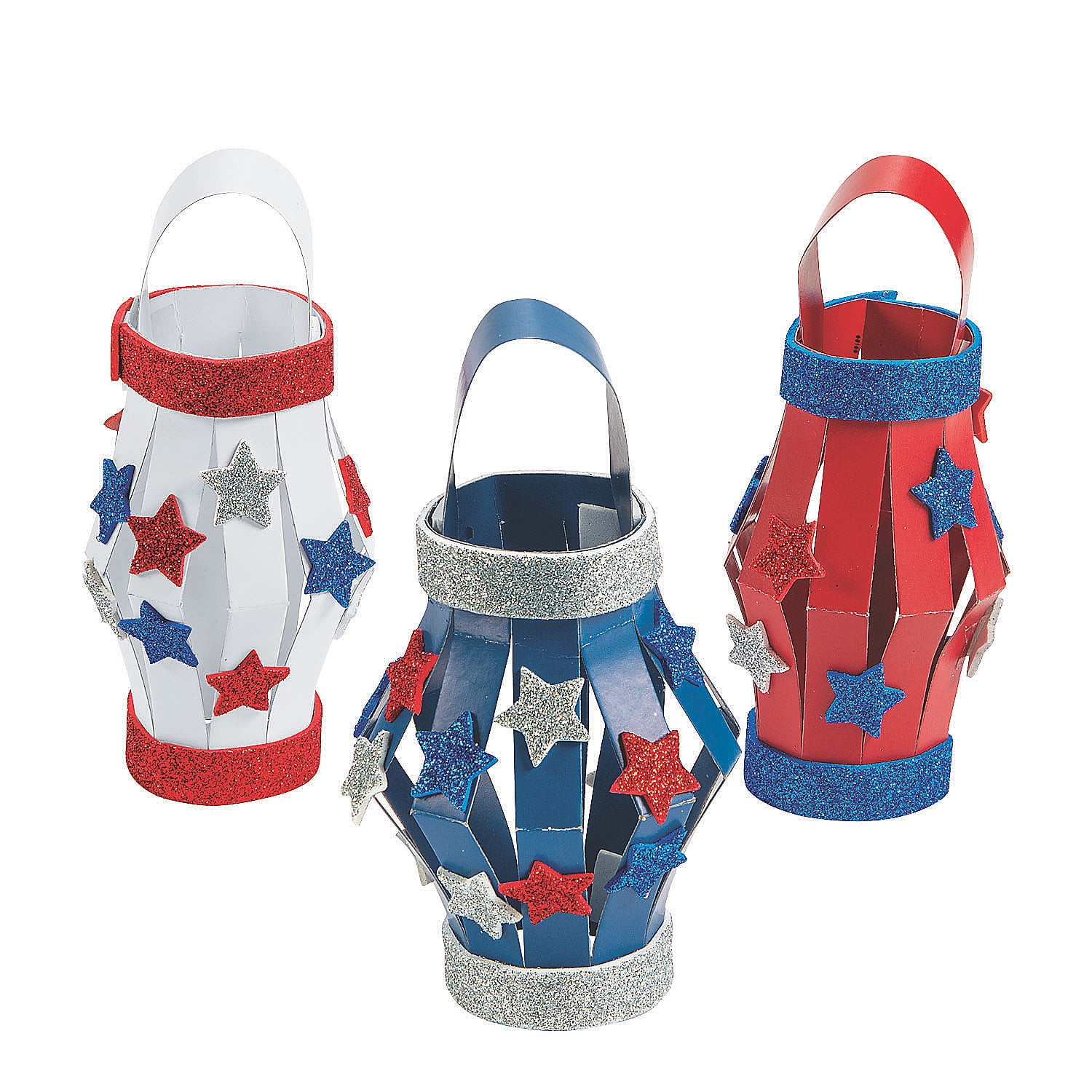 Fun Express Glitter Patriotic Lantern Craft Kit, Decorations for Kids ...