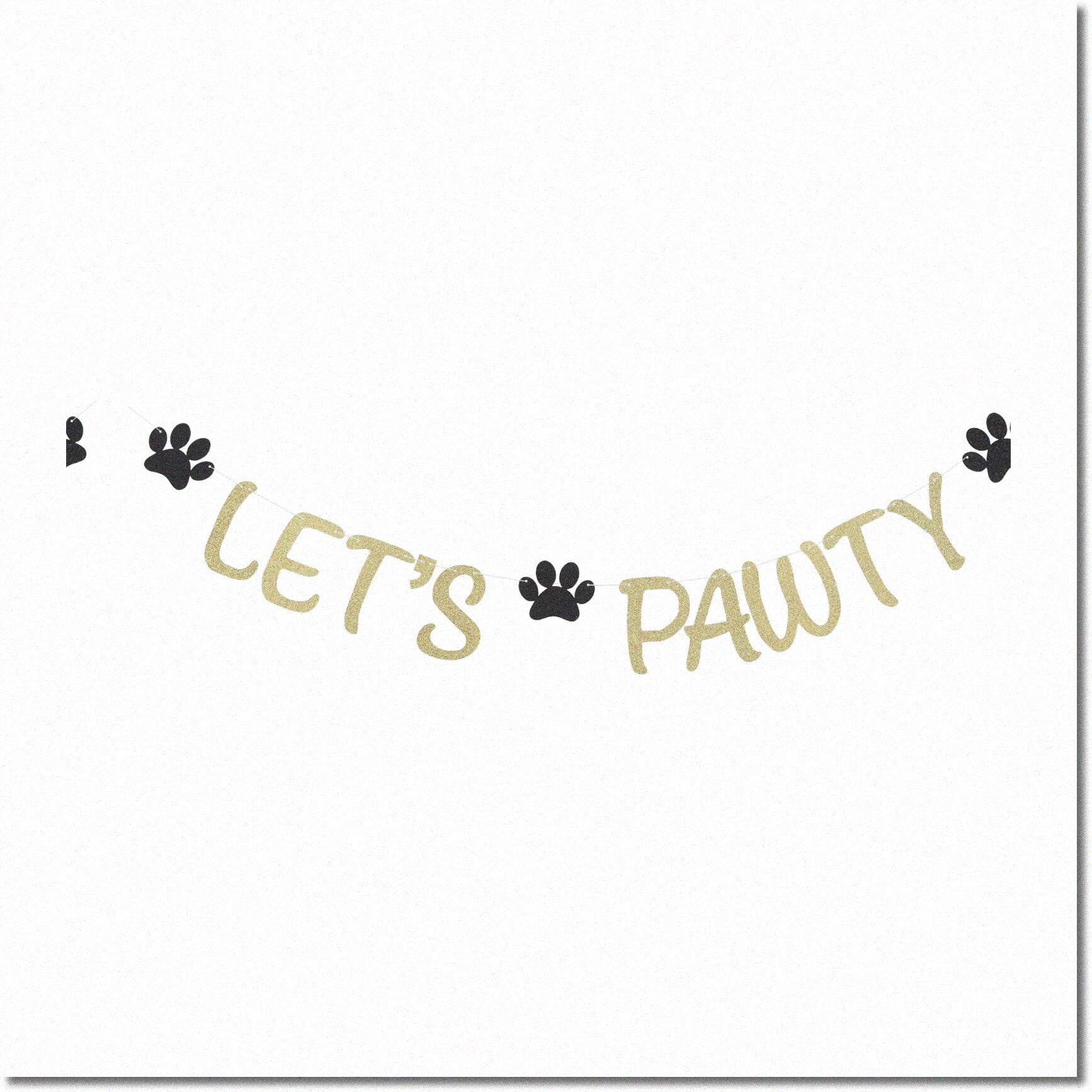 Glitter Paws Party Banner - Pet Birthday Decorations for Dogs and Cats ...