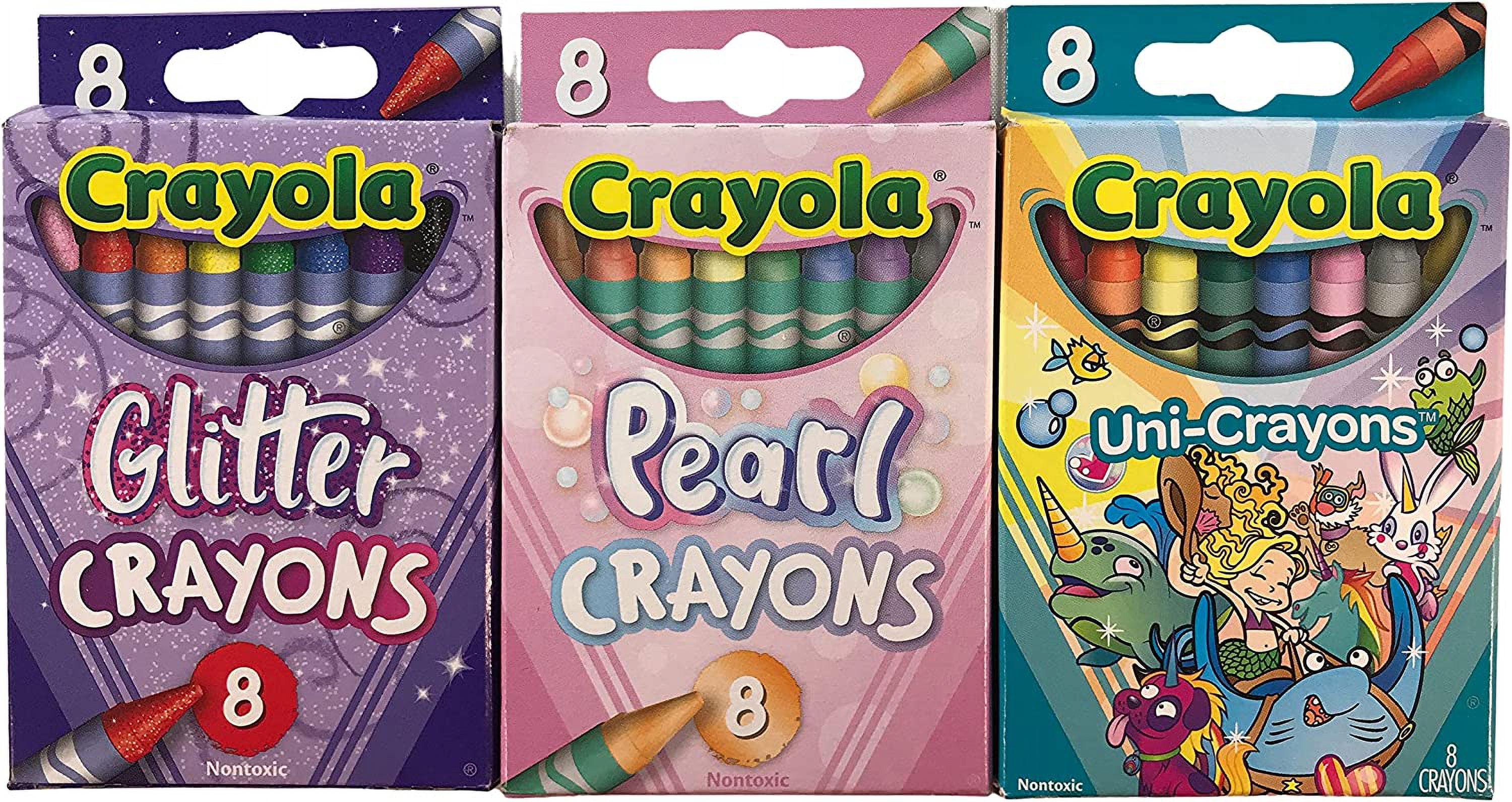 Glitter, Pearl and Uni-Crayons, 8 count each - Walmart.com