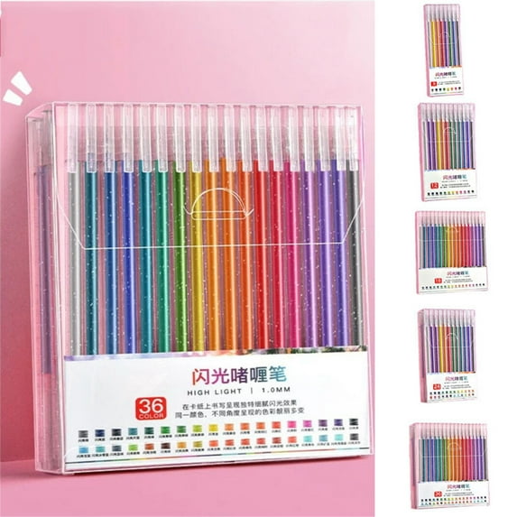 Glitter Pens Set 36 Pack | Sparkling Art Pens • 5ml Ink • Fast-Dry ...