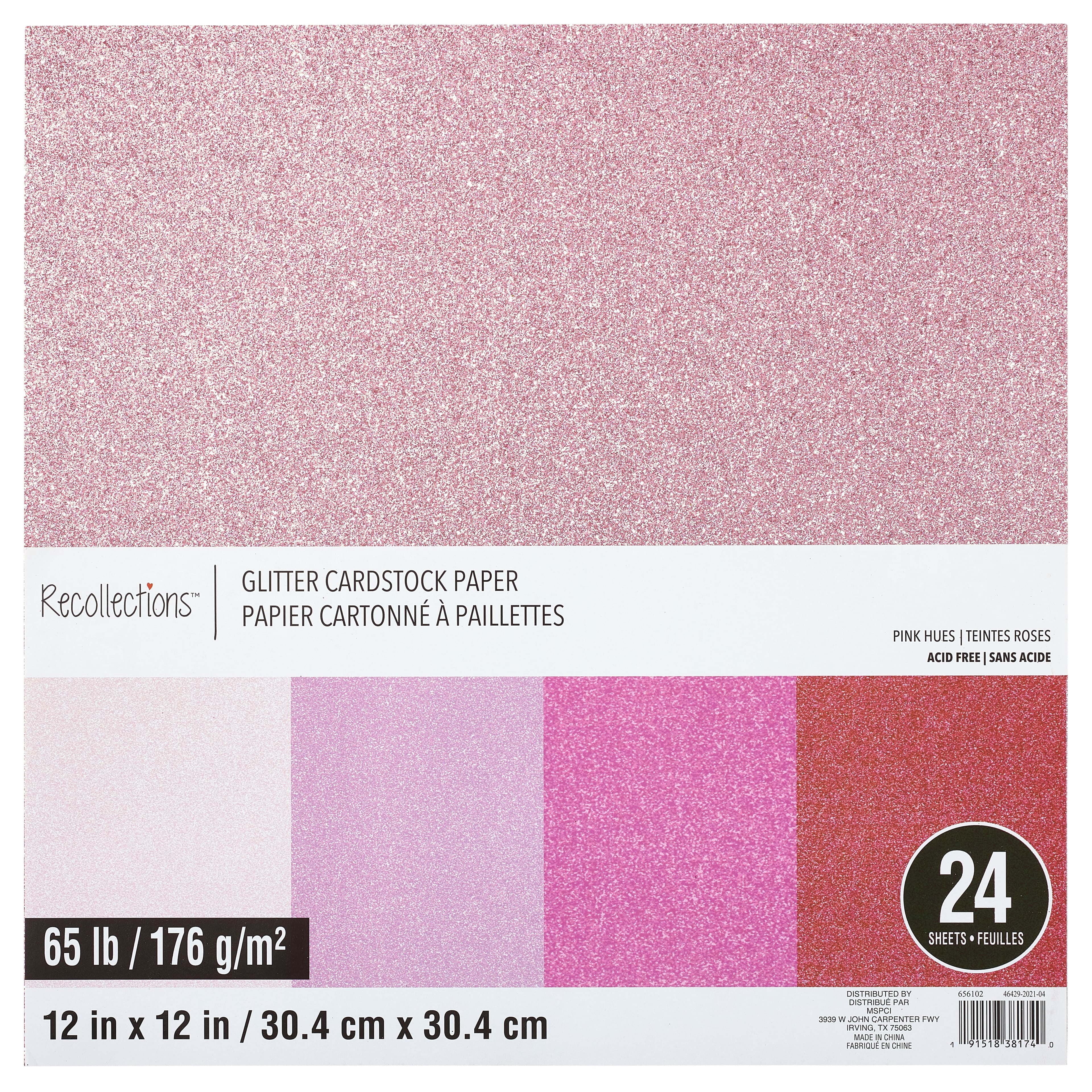 Glitter Pinks Cardstock Paper Pad by Recollections™, 12" x 12 ...