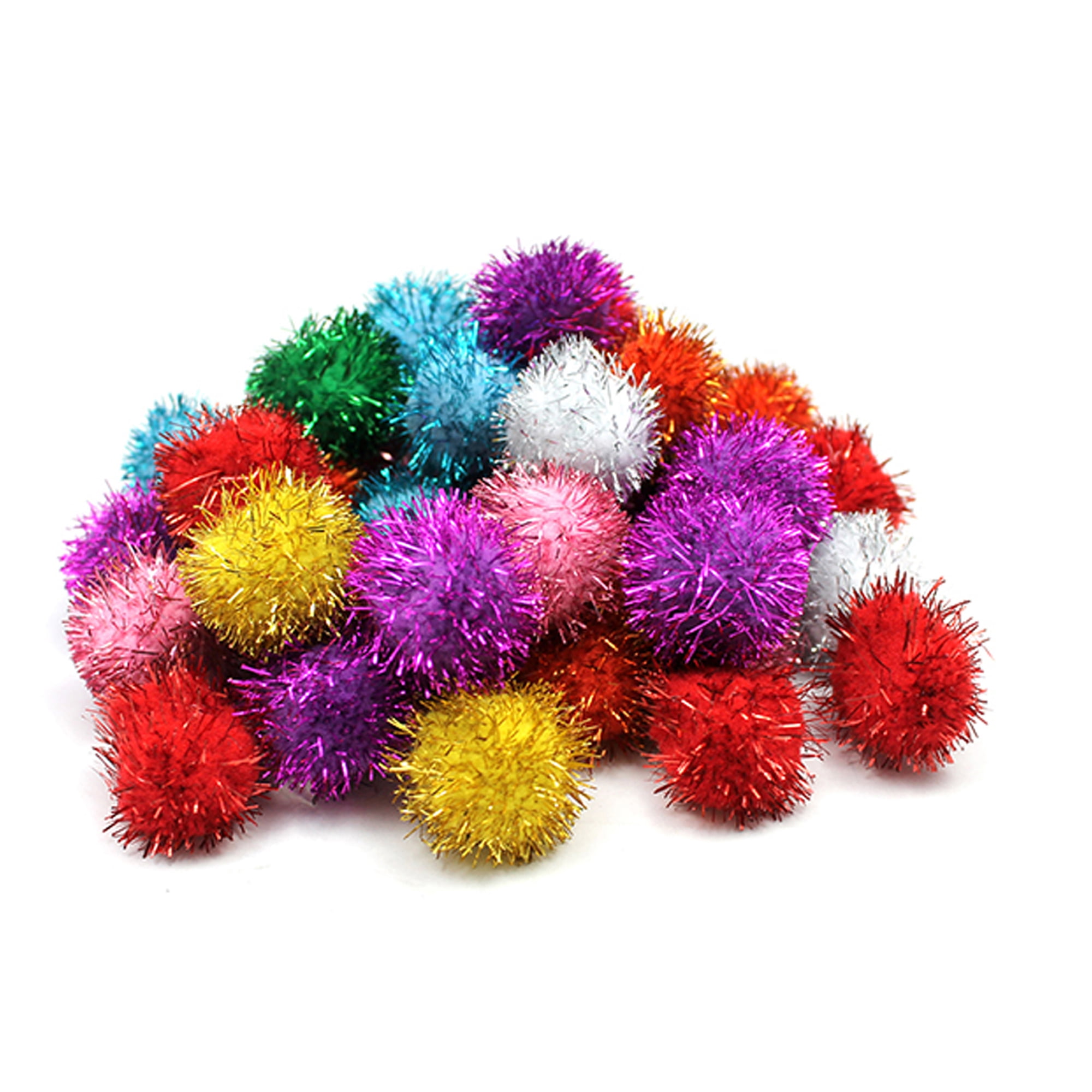 Glitter Pom Pons, 1" - 40 per pack, 3 packs - Walmart.com