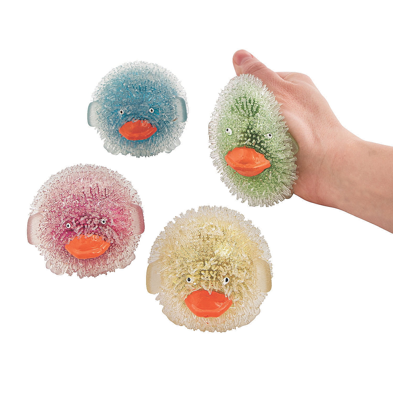 Glitter Puffy Duck Squeeze Toys, Toys, Party Supplies, 12 Pieces ...