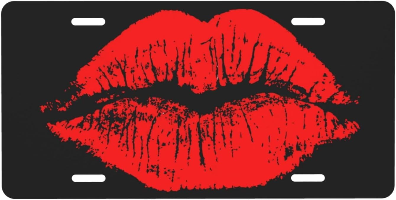 Glitter Purple Lips Aluminum License Plate 6 x 12 Inch Metal Car Front ...