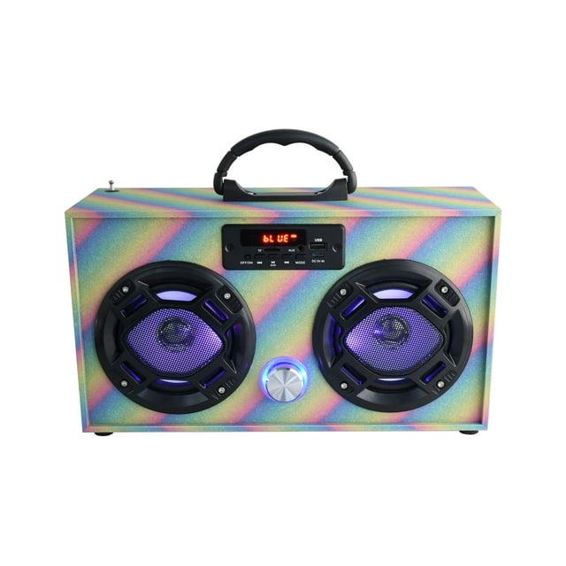 Glitter Rainbow Bling Wireless Boombox (BB-GLITTER RAINBOW) - Walmart.com