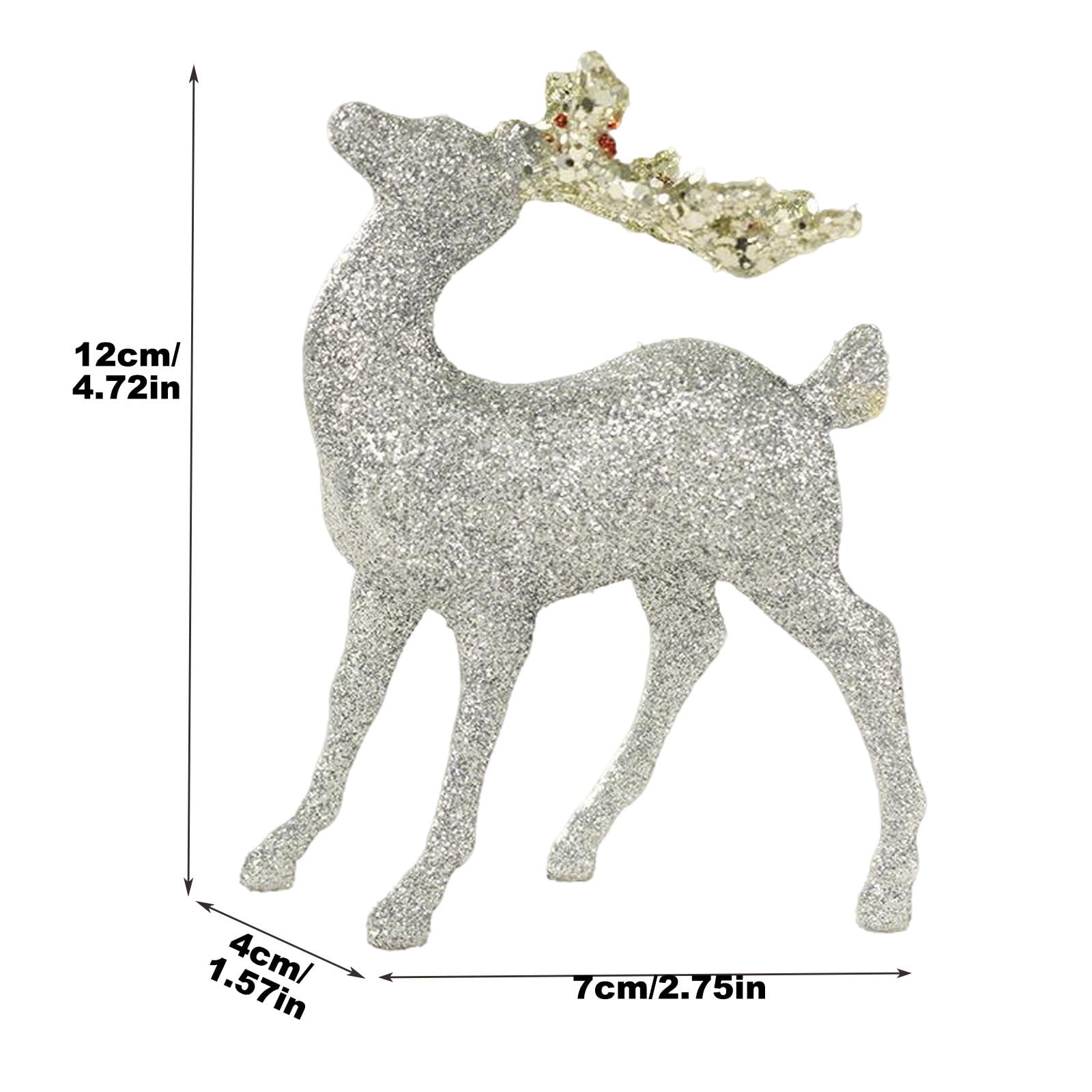 Glitter Reindeer Ornament Christmas Tree Decorations Hanging Pendants ...