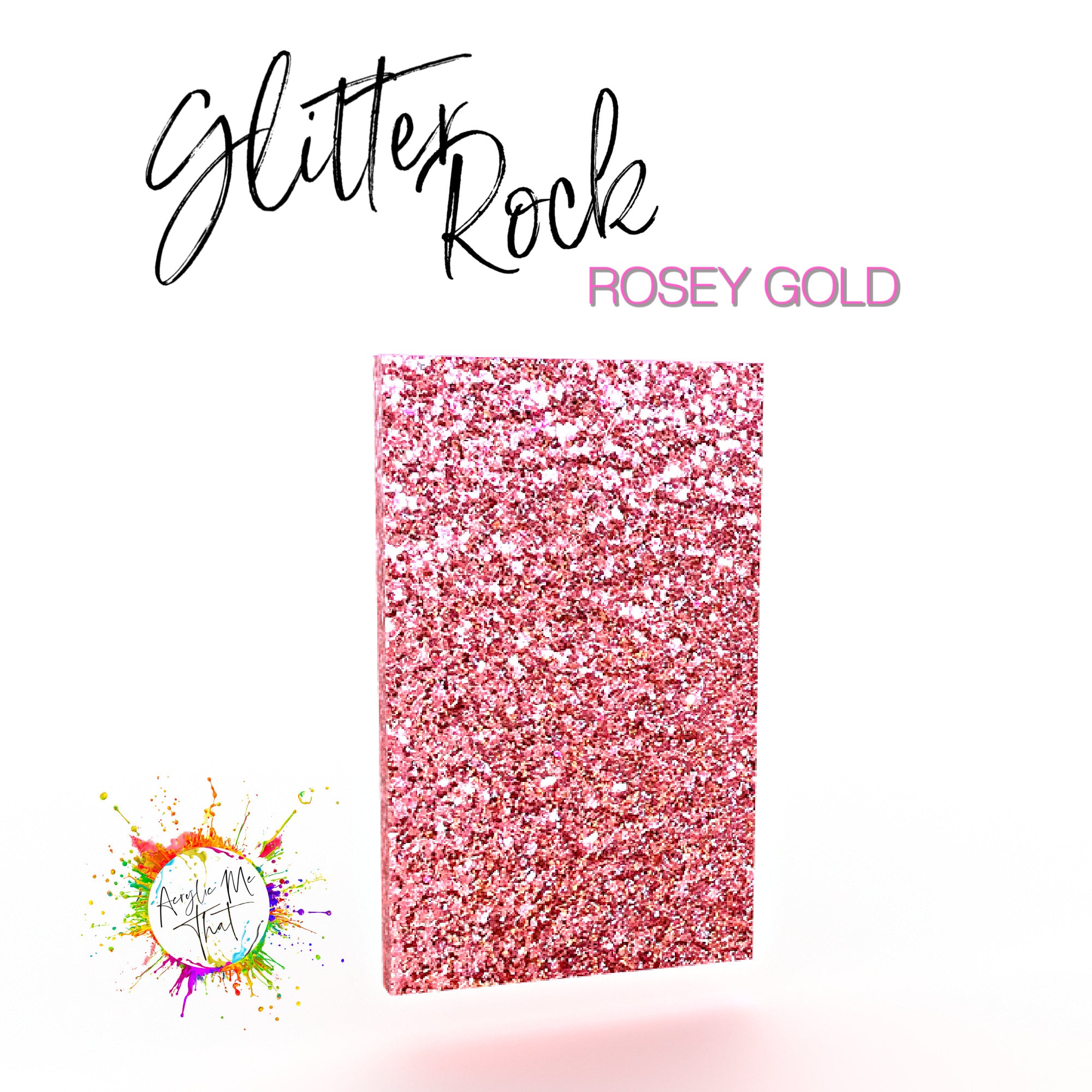 Glitter Rock Rosey Gold Glitter Cast Acrylic Sheet - Walmart.com