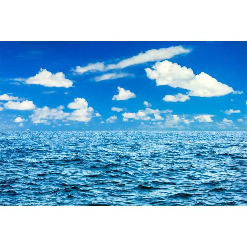 Blue Ocean Beach Backdrop Tropical Summer Background Ship Boat Wharf ...