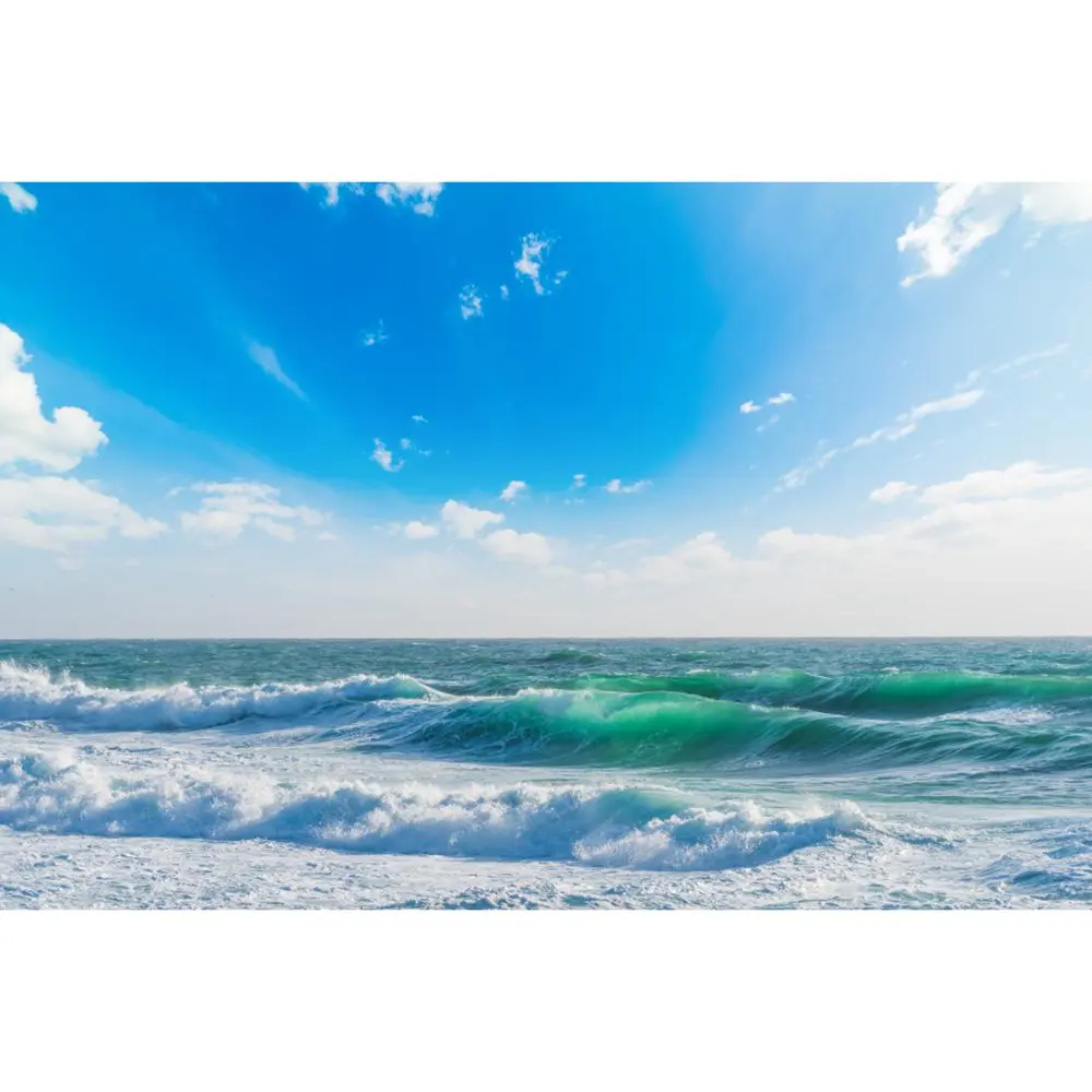 Blue Ocean Beach Backdrop Tropical Summer Background Ship Boat Wharf ...