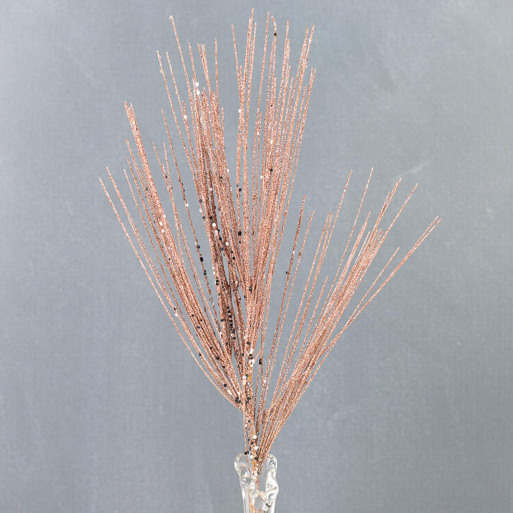 Glitter Rose Gold Wispy Pine Floral Stems: Add a Touch of Sparkle to ...