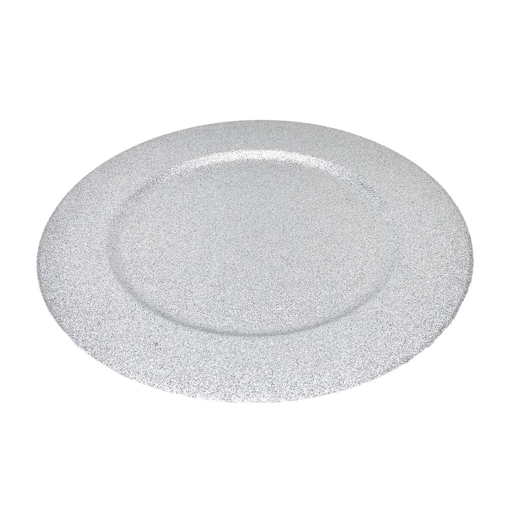Glitter Round Charger Plate, 13-Inch, Silver - Walmart.com