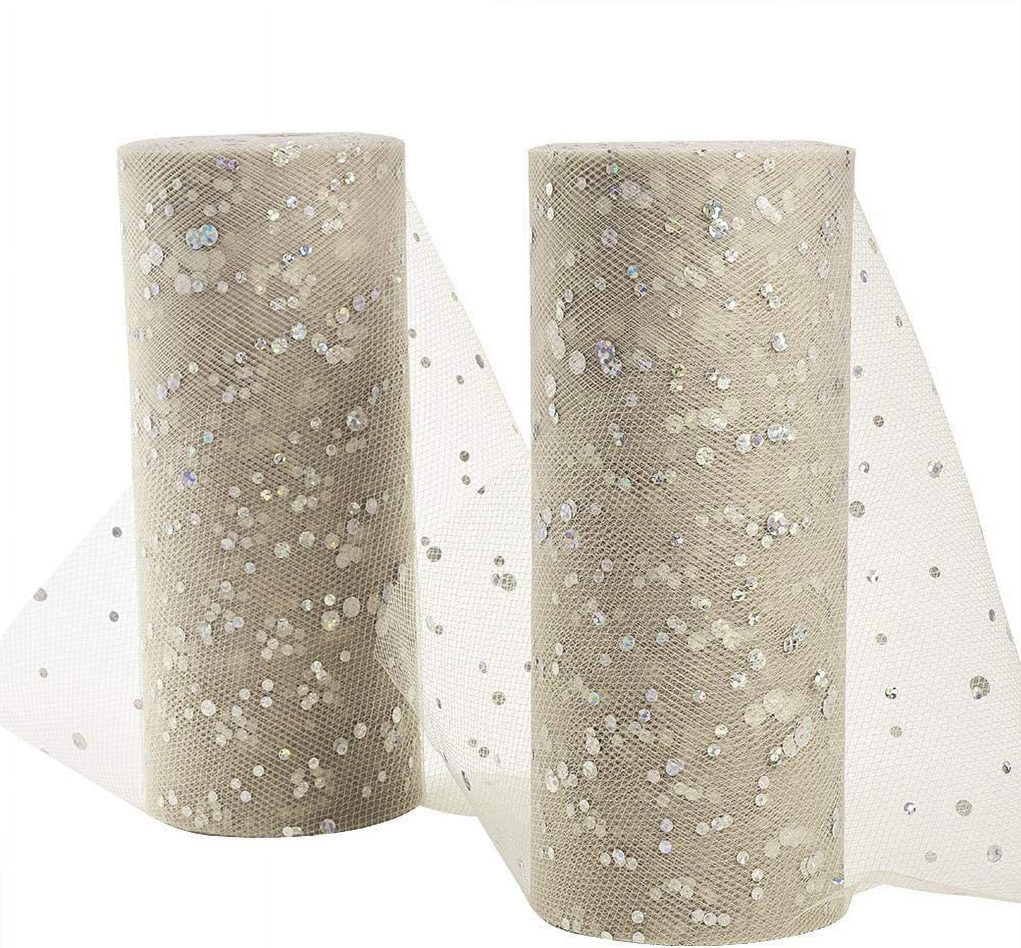 Glitter Sequin Deco Mesh Ribbons Tulle Fabric Tulle Roll Spool Fabric ...