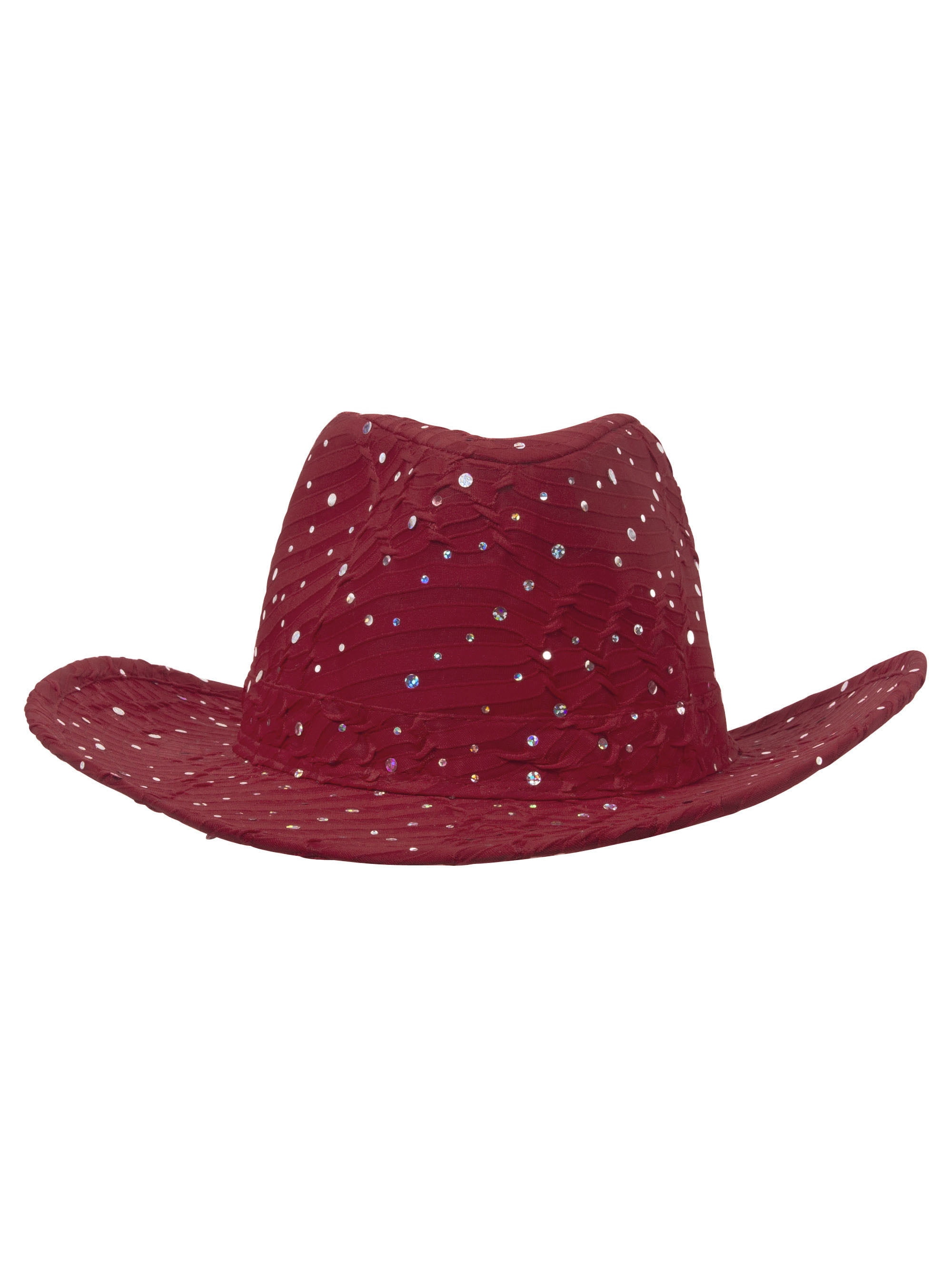 Glitter Sequin Trim Cowboy Hat - Wine Red - Walmart.com