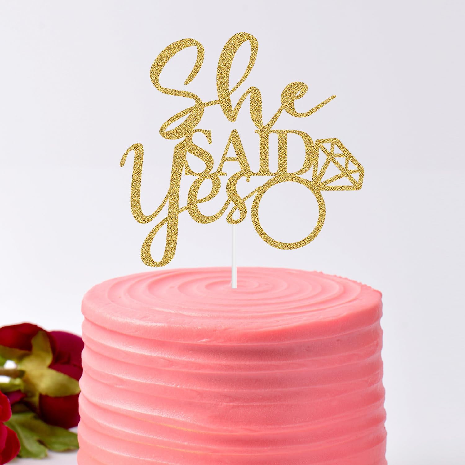 Glitter She Said Yes Cake Topper - KMC2Mr & Mrs Wedding Anniversary ...