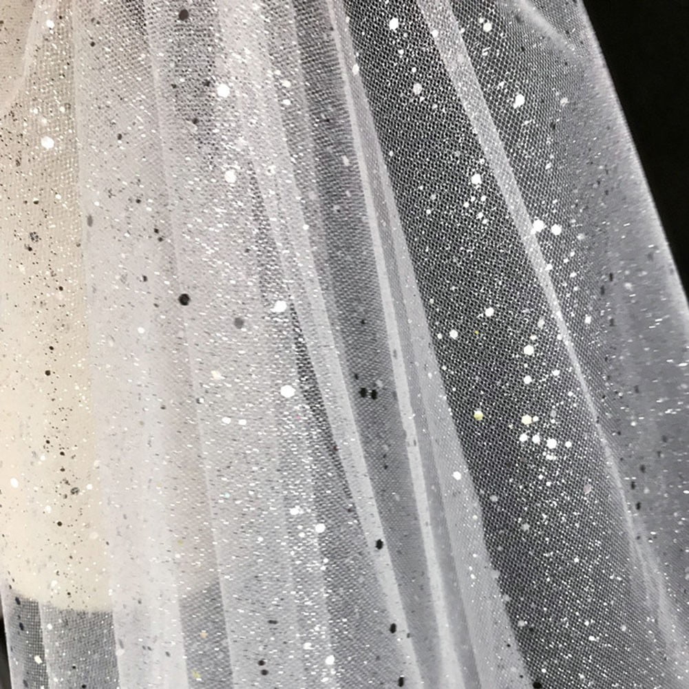 Glitter Sheer Tulle Fabric for DIY Wedding Dresses and Crafts - Walmart.com