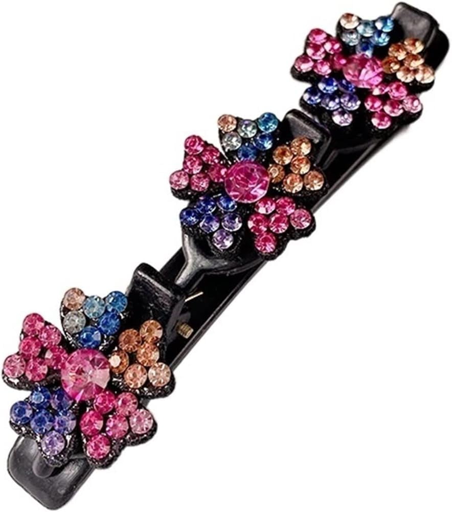 Glitter Shiny Braided Hair Side Clip Women Bangs Fixed Clip Tooth ...