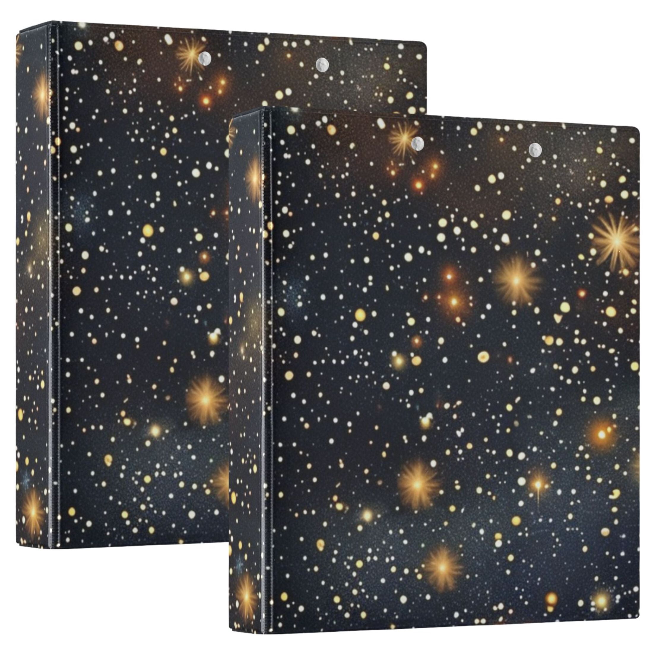Glitter Shiny Galaxy Hardcover 3 Ring Binder 1.5 inch Round Rings with ...