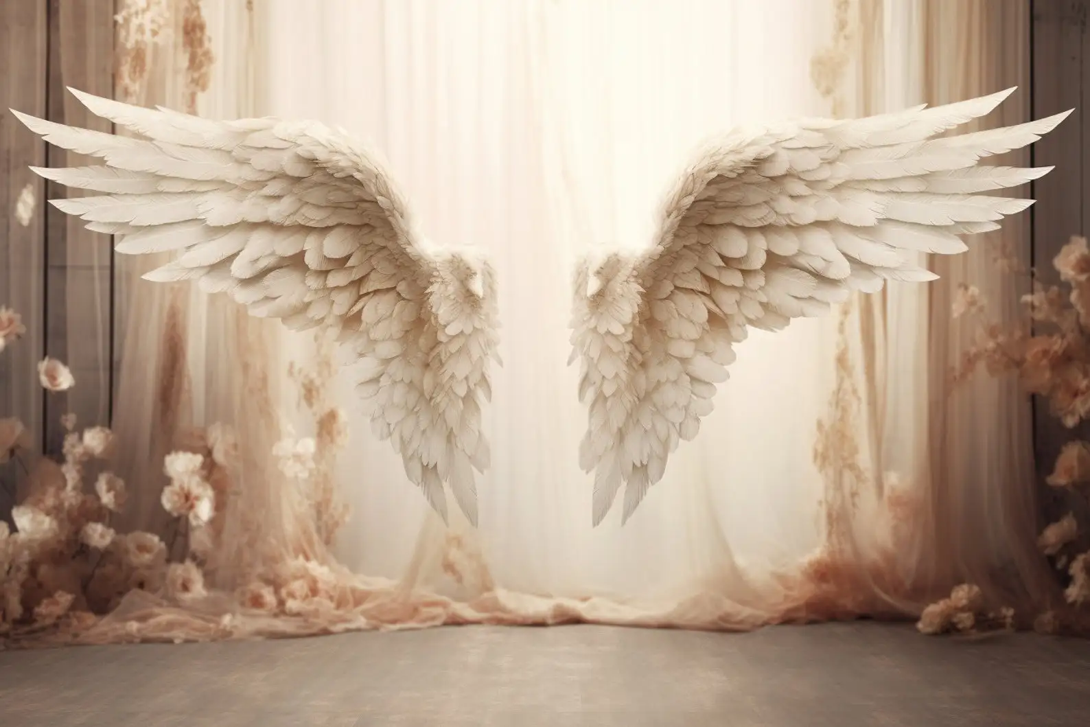 Glitter Silver Angel Wings Adult Birthday Wedding Maternity Portrait r ...