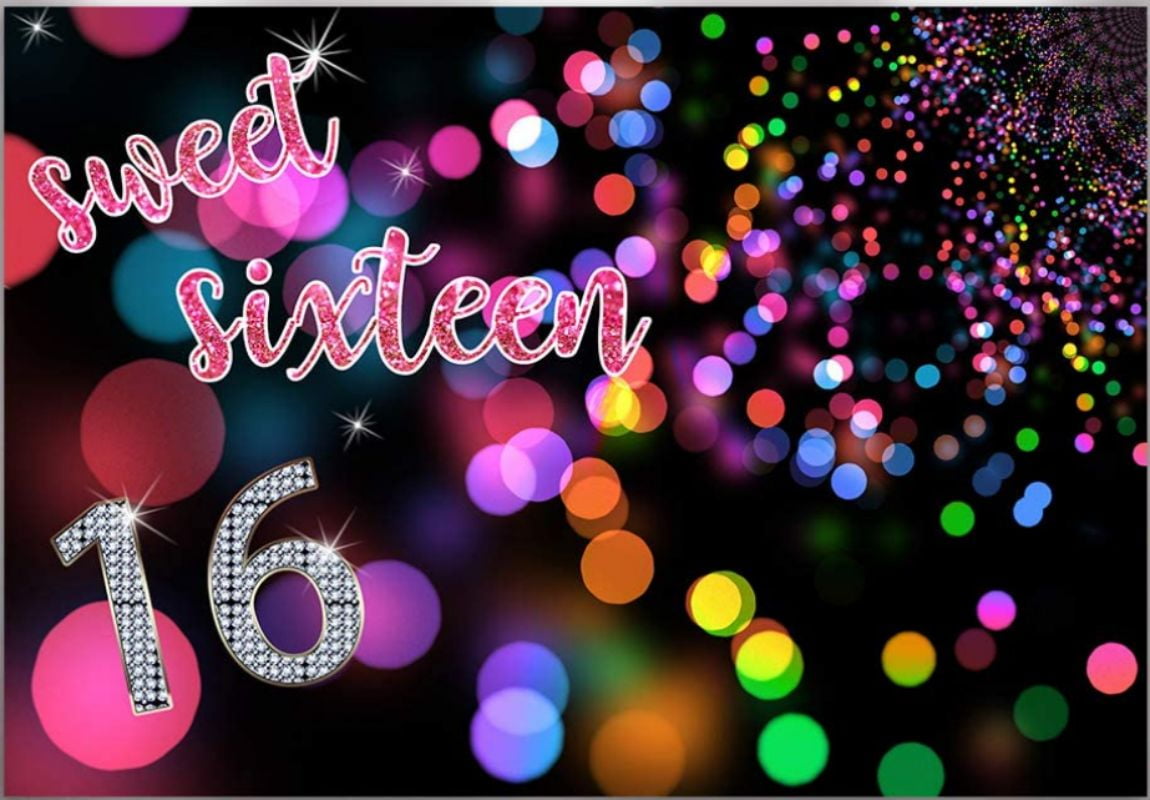 Glitter Silver Pink Bokeh Spot Sweet16 Backdrops Rose Gold 16th Birthday Party Background ...