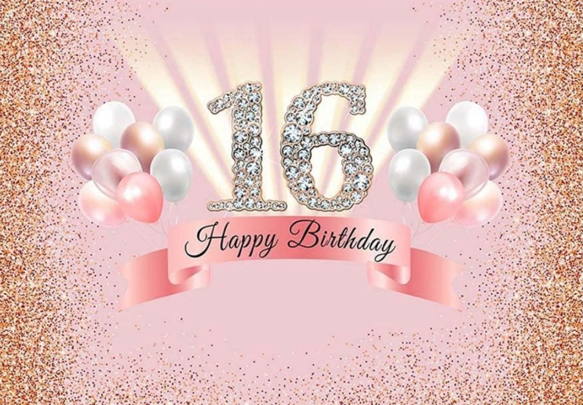 Glitter Silver Pink Bokeh Spot Sweet16 Backdrops Rose Gold 16th Birthday Party Background ...