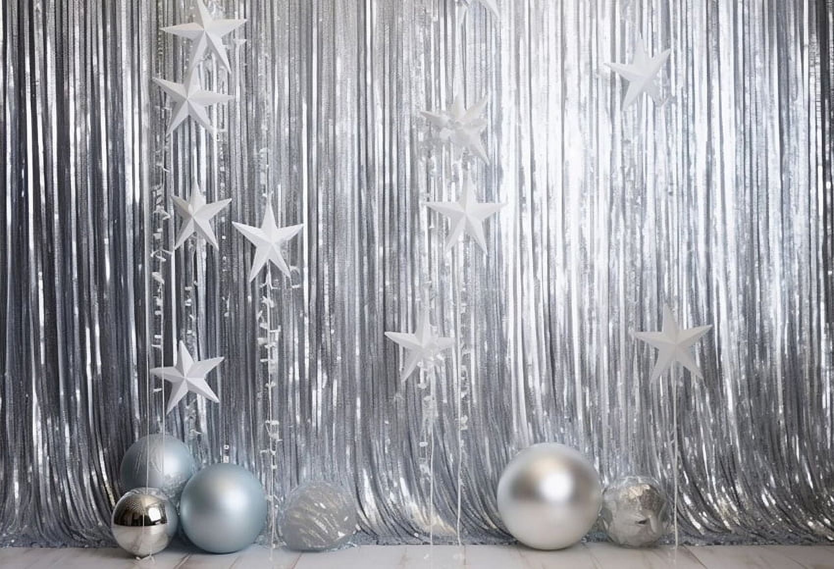Glitter Silver Stars Balloons Kids Adult Birthday Wedding Portrait r ...