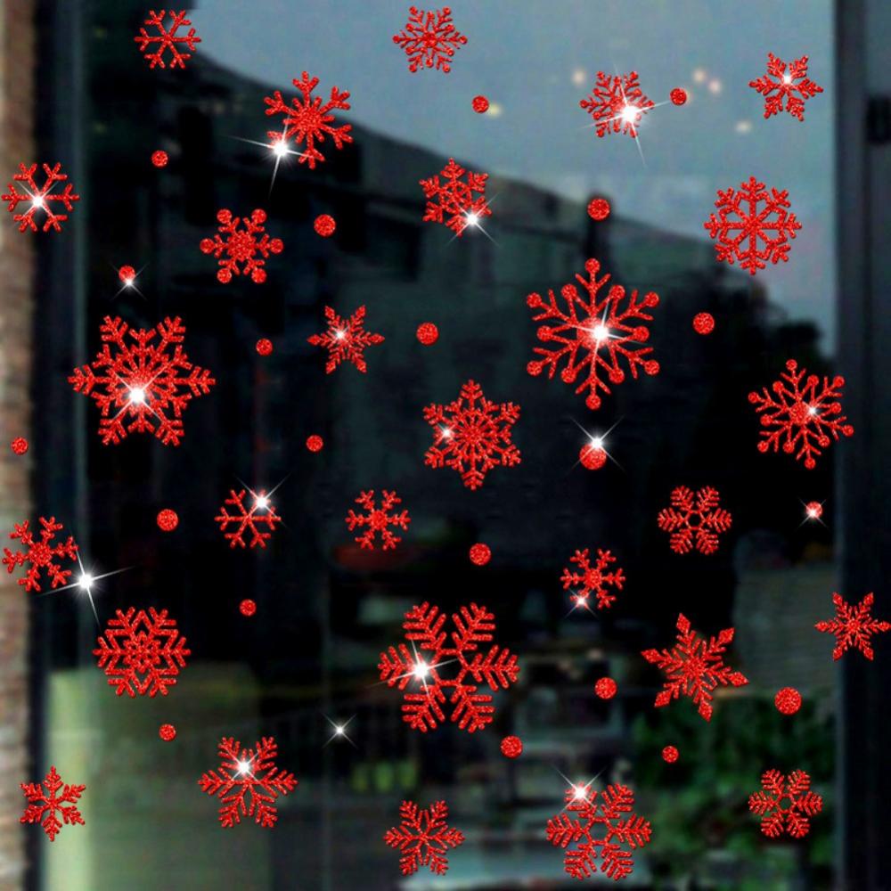 Glitter Snowflake Window Stickers 27PCS Sparkling Snowflake Window ...