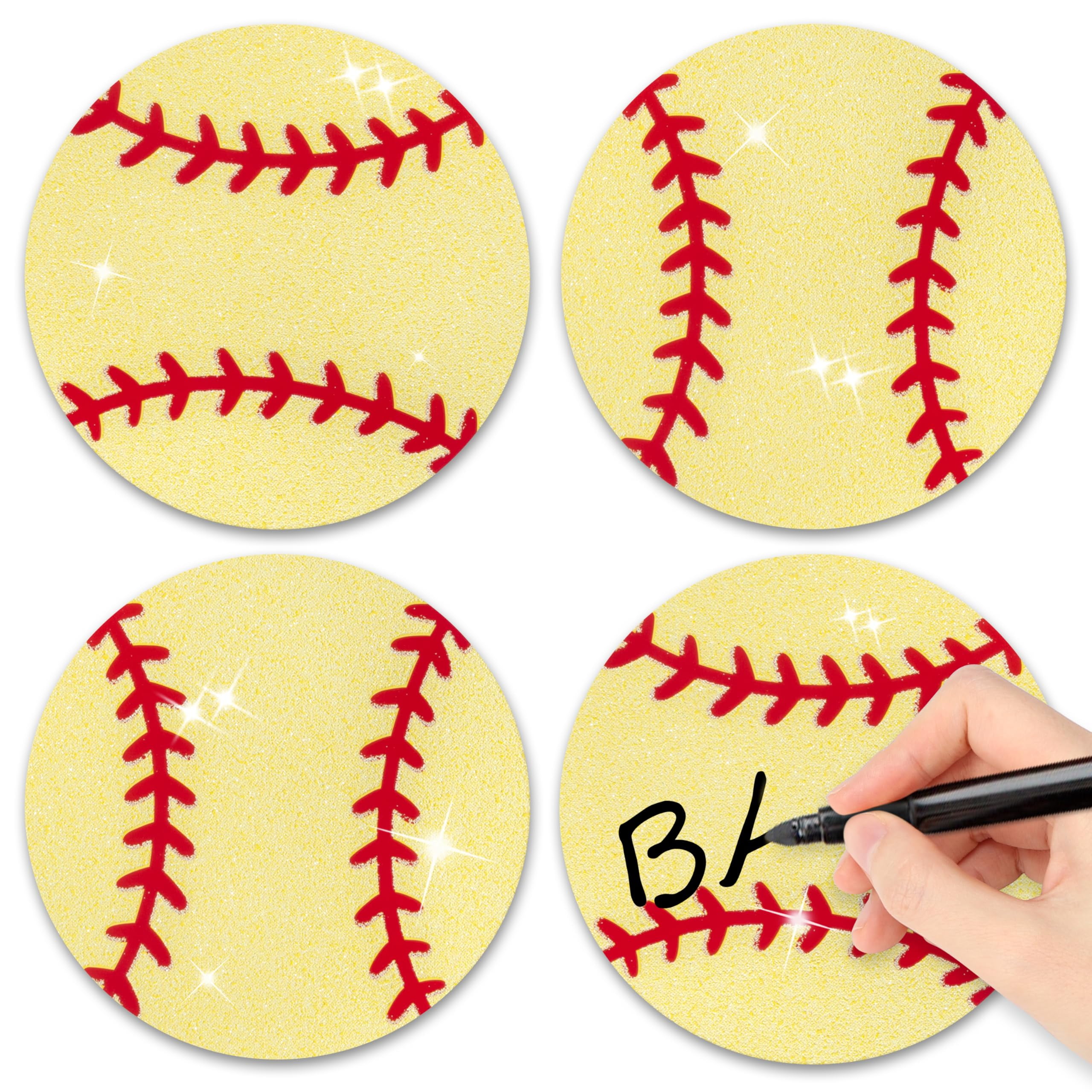 Glitter Softball Cutouts- 100Pcs Sport Ball ATT1Cut Outs Board Softball ...