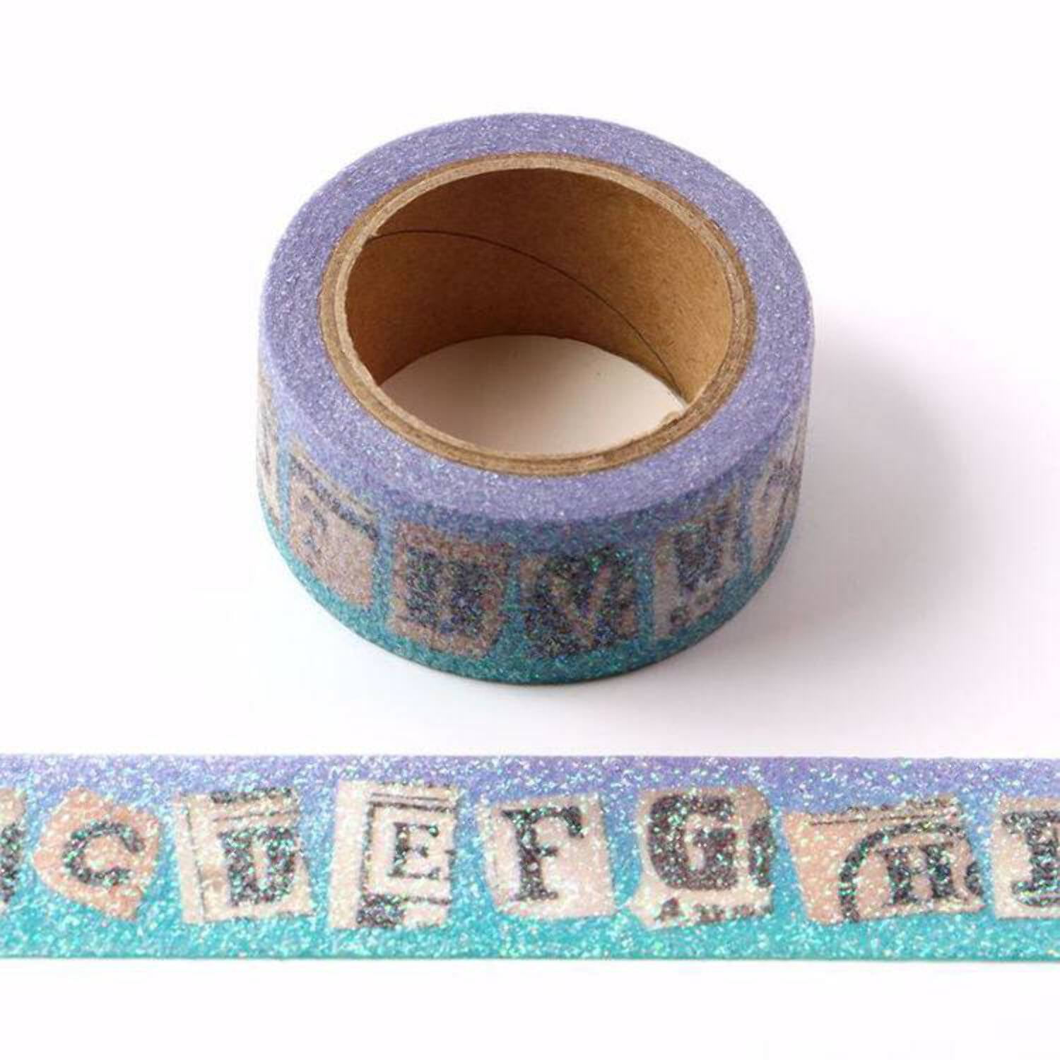 Glitter Sparkle Alphabet Letters Washi Tape Decorative Masking Tape ...