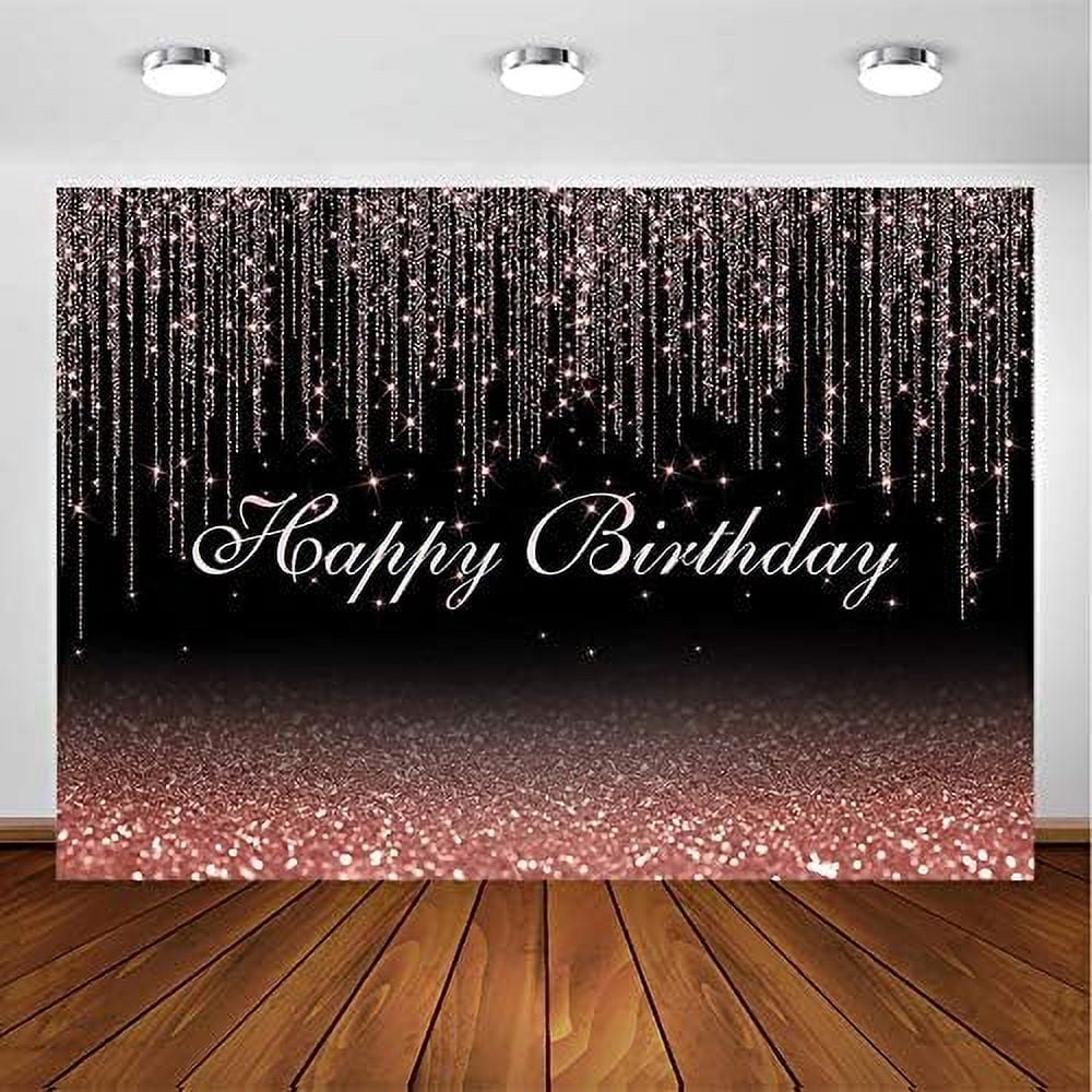 Glitter Sparkle Dots Happy Birthday Backdrop for Adult Kids Bday Party ...