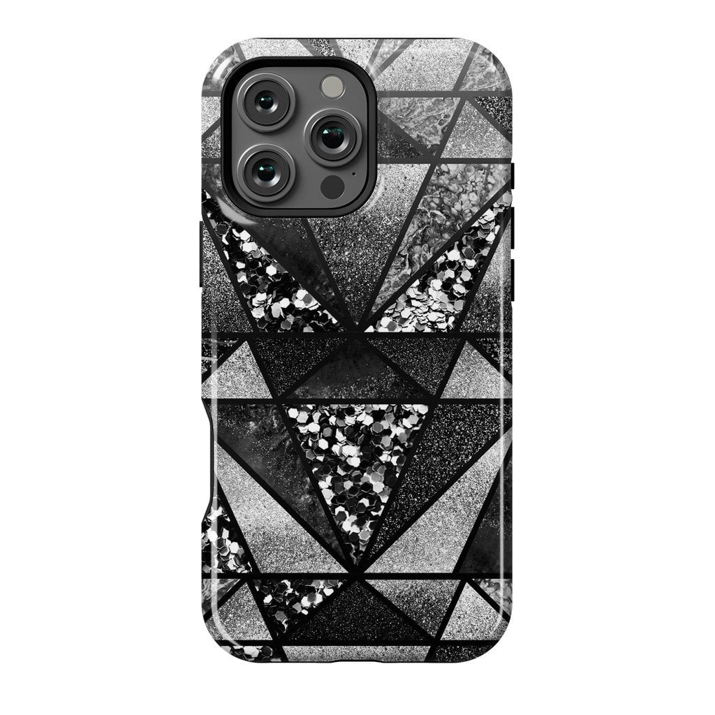 Glitter Sparkle Triangles Phone Case for iPhone 11 12 13 14 15 16 Pro ...
