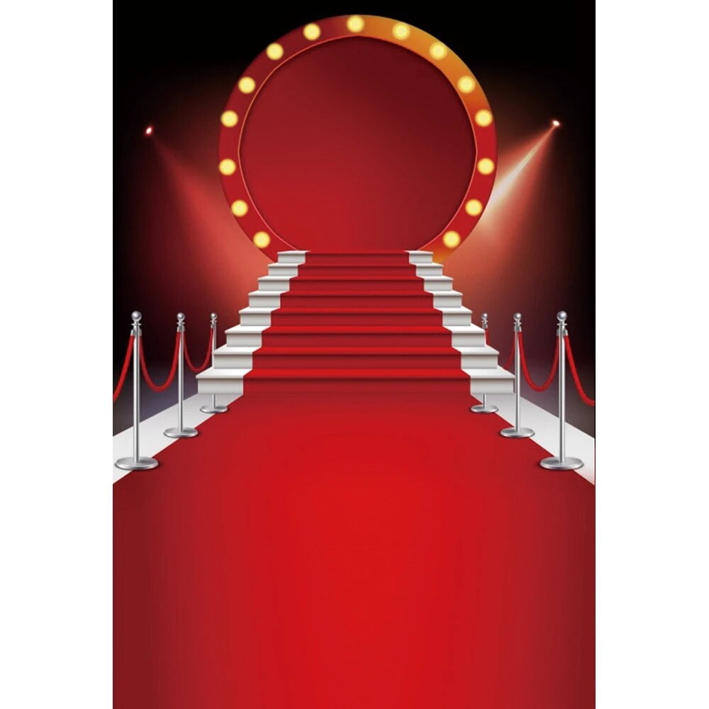 Glitter Stage Red Carpet Stair Star Photocall Backdrop Birthday Party ...