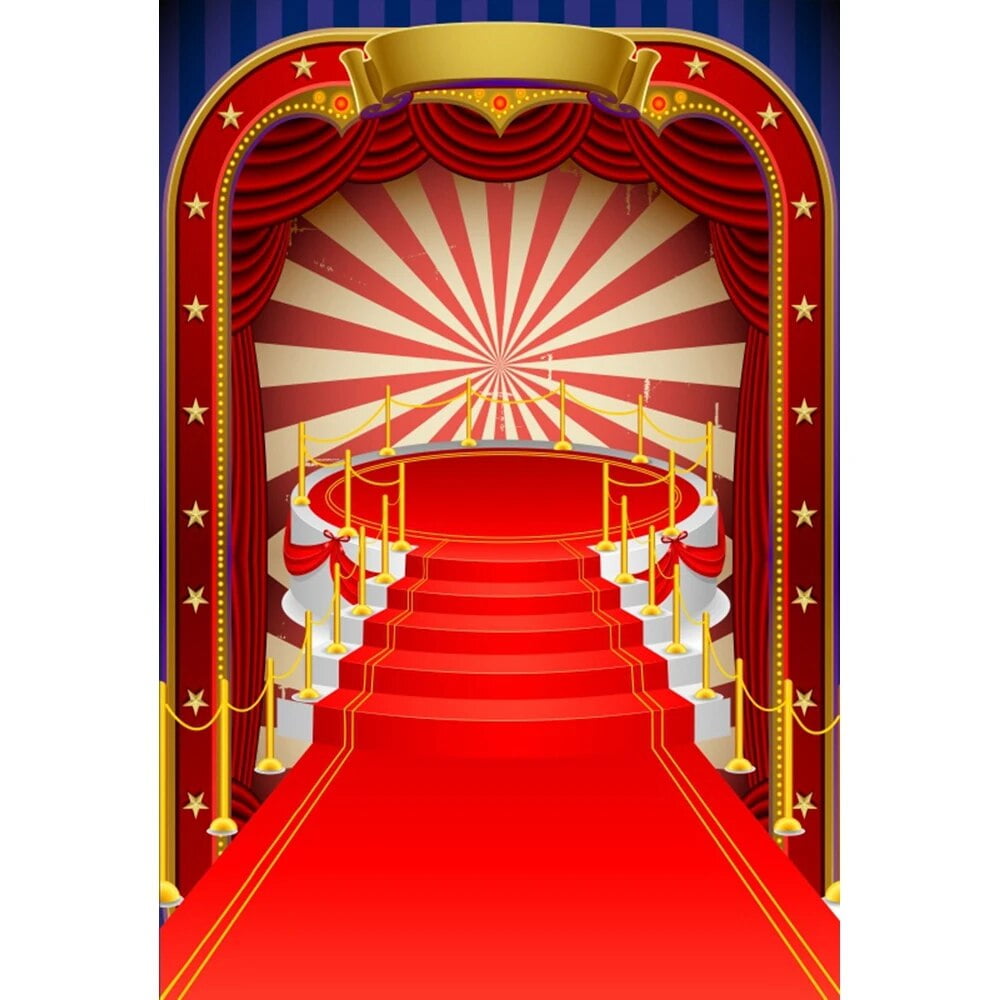 Glitter Stage Red Carpet Stair Star Photocall Backdrop Birthday Party ...