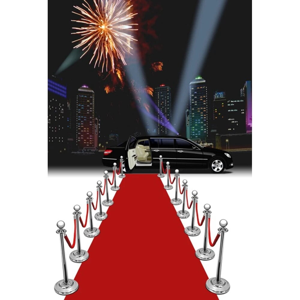 Glitter Stage Red Carpet Stair Star Photocall Backdrop Birthday Party ...