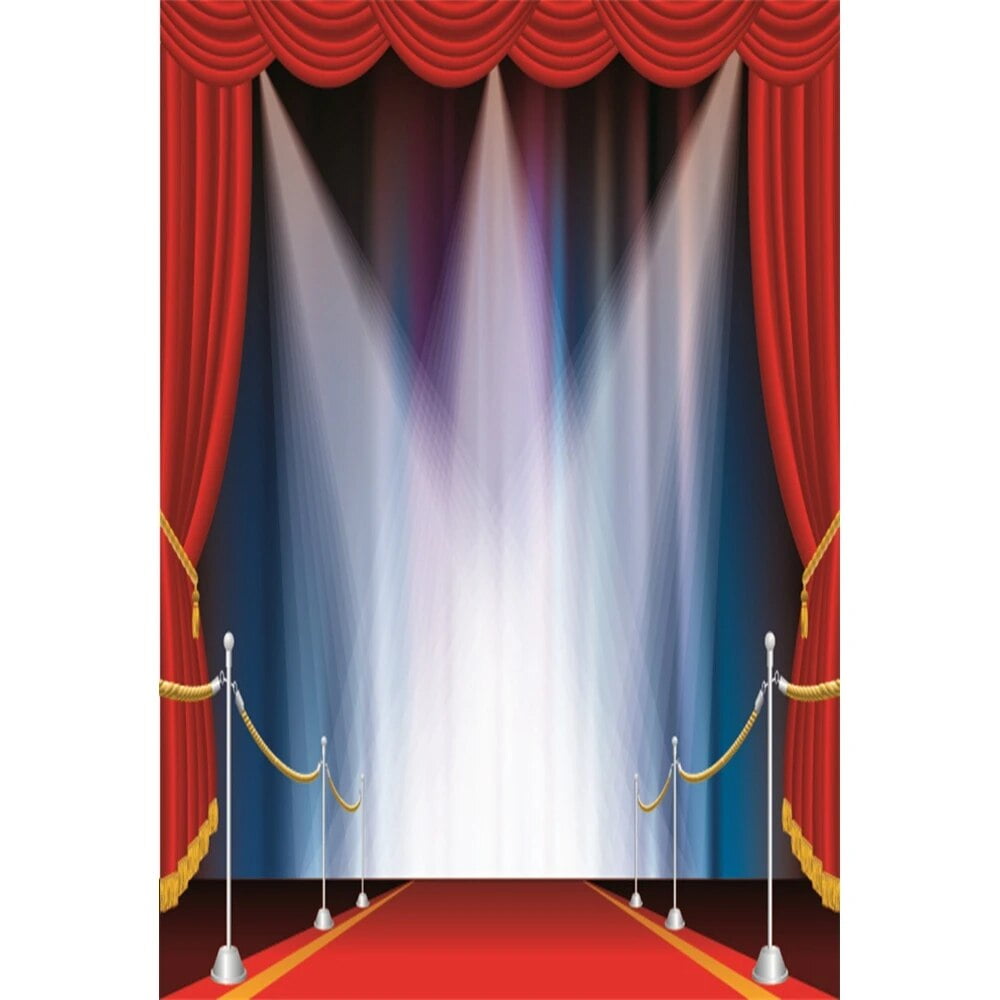 Glitter Stage Red Carpet Stair Star Photocall Backdrop Birthday Party ...